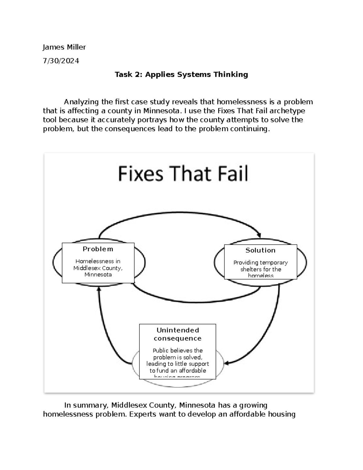 Systems Thinking 2 - 2nd assignment. passed - James Miller 7/30/ Task 2: Applies Systems ...