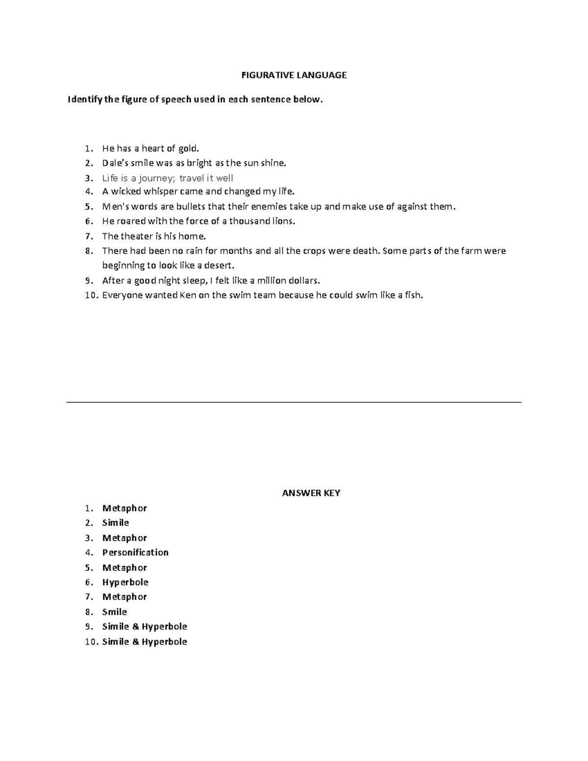 Figurative Language Analysis Exercise - ENG101 - Studocu