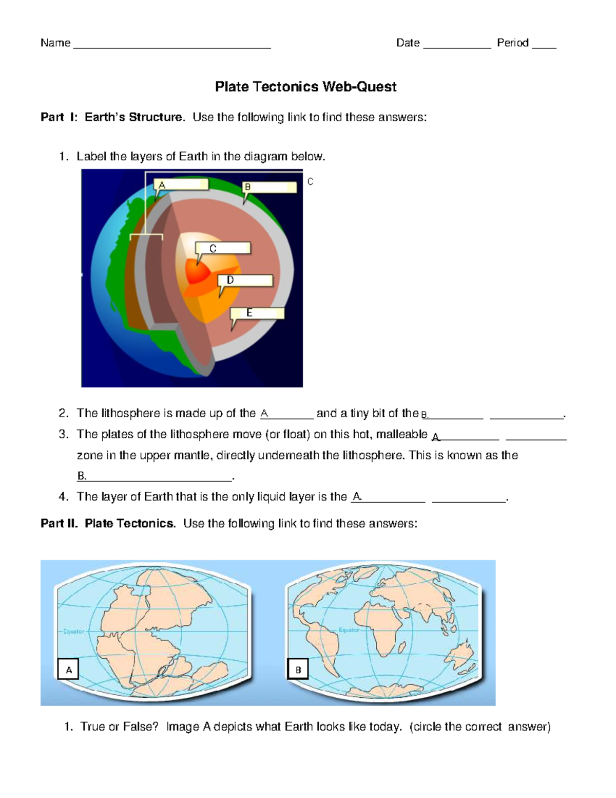 Plate Tectonics Webquest: Structure & Movement Analysis - Studocu