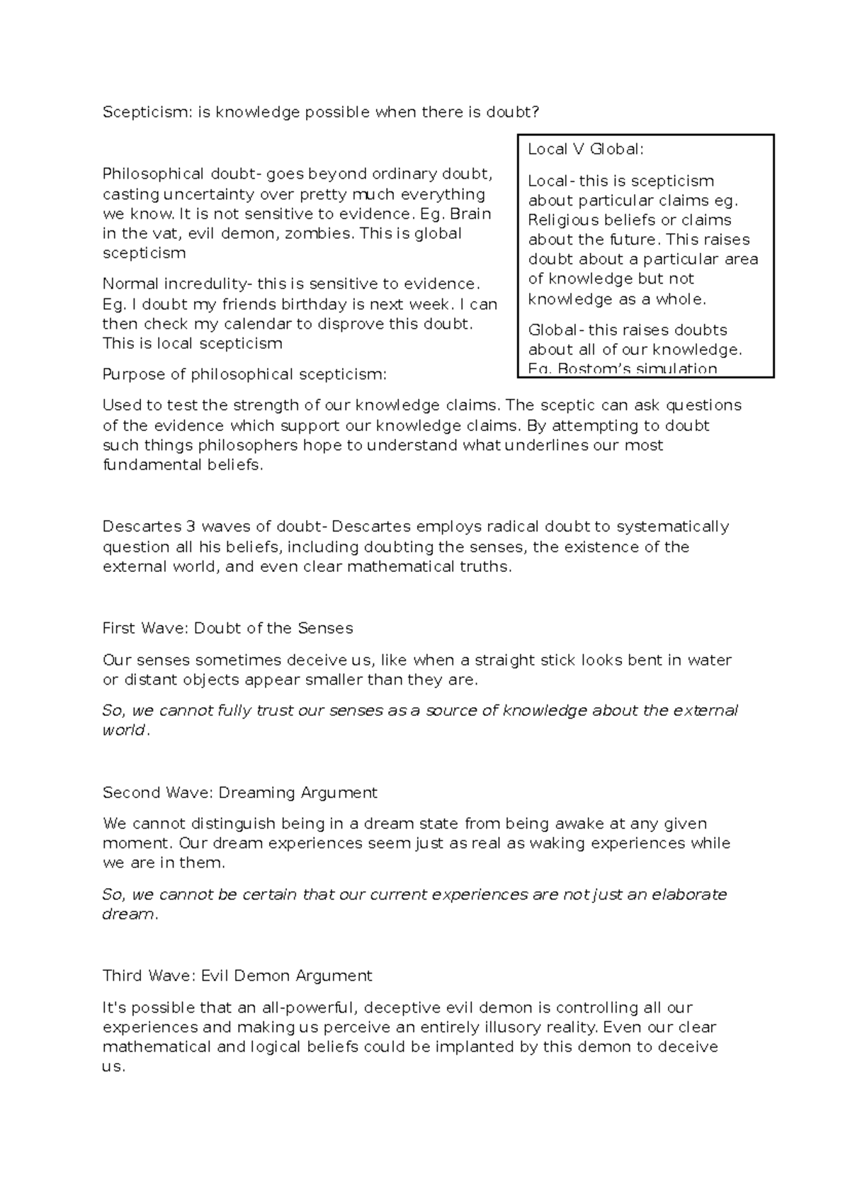 Descartes' Scepticism: Examining Knowledge and Doubt in Philosophy ...