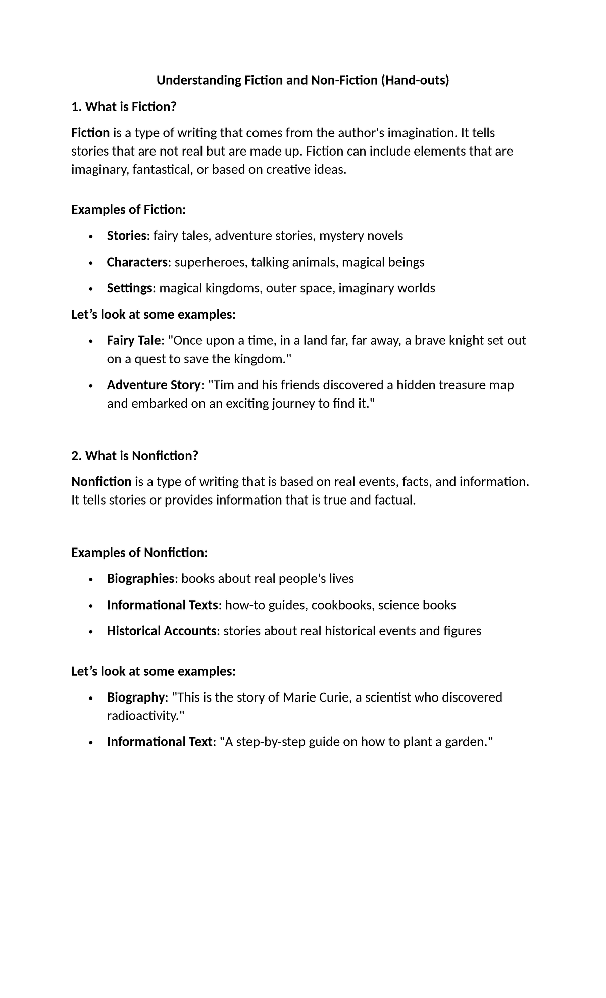 Understanding Fiction vs. Non-Fiction: Key Concepts & Examples - Studocu