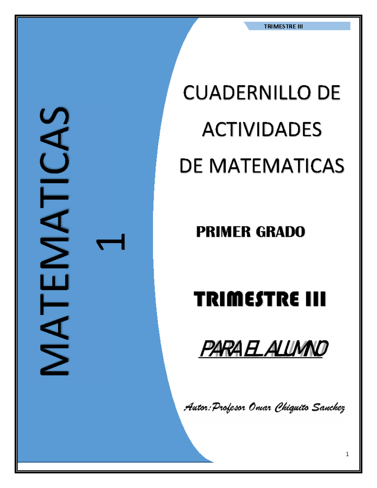 OCHS MATEMATICAS 1o TRIMESTRE CUADERNILLO DE ACTIVIDADES PARA PRIMER ...