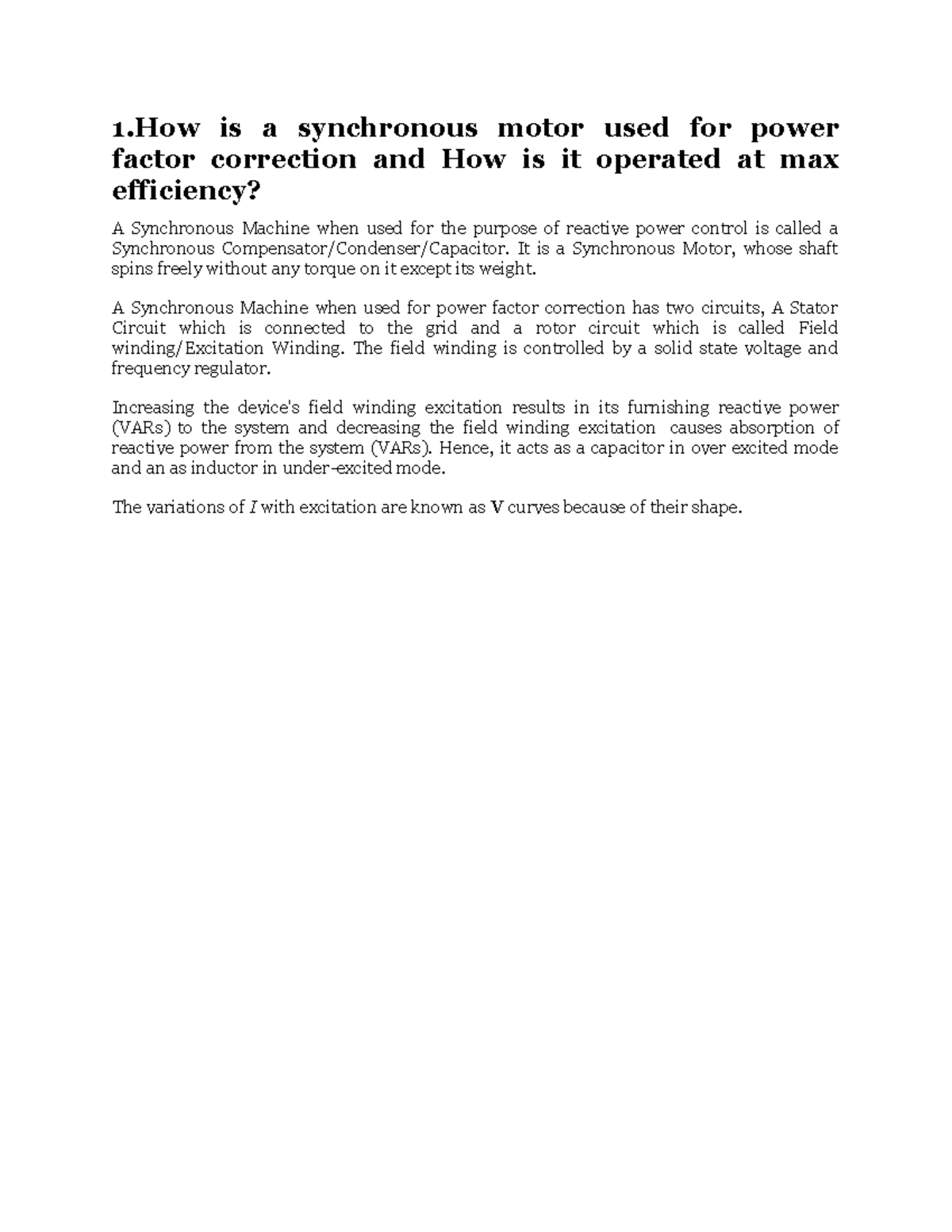 Synchronous Machines (1586175550): PFC, Infinite Bus, & Parallel Ops - Studocu