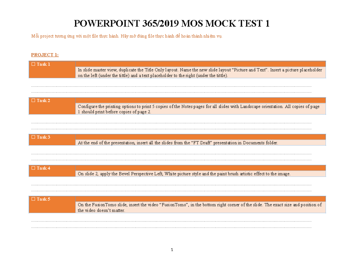[PPT 365-2019] PowerPoint MOS Mock Test 1: Practice Projects and Tasks ...