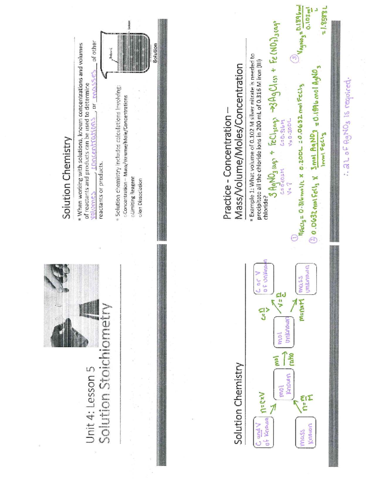 Unit 4: Lesson 5 - Solution Stoichiometry and Concentration ...