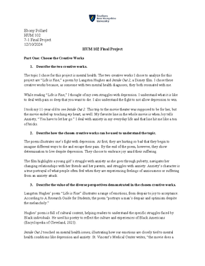 ENG 329 3-2 Character Sketch - Ebony Pollard ENG- Professor Supinski January 15, 2025 Jordan ...