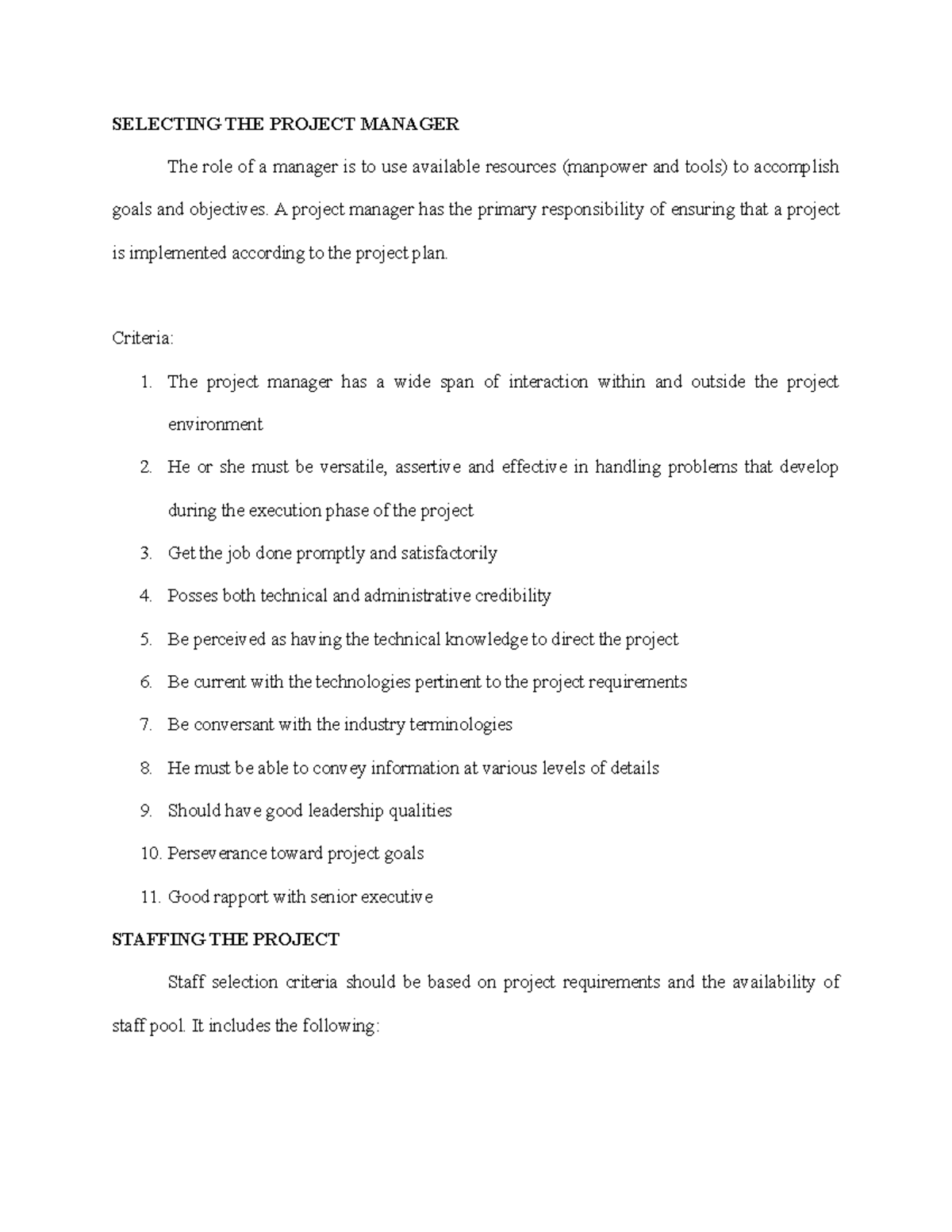 Project Management Guidelines for Success in Development - Studocu