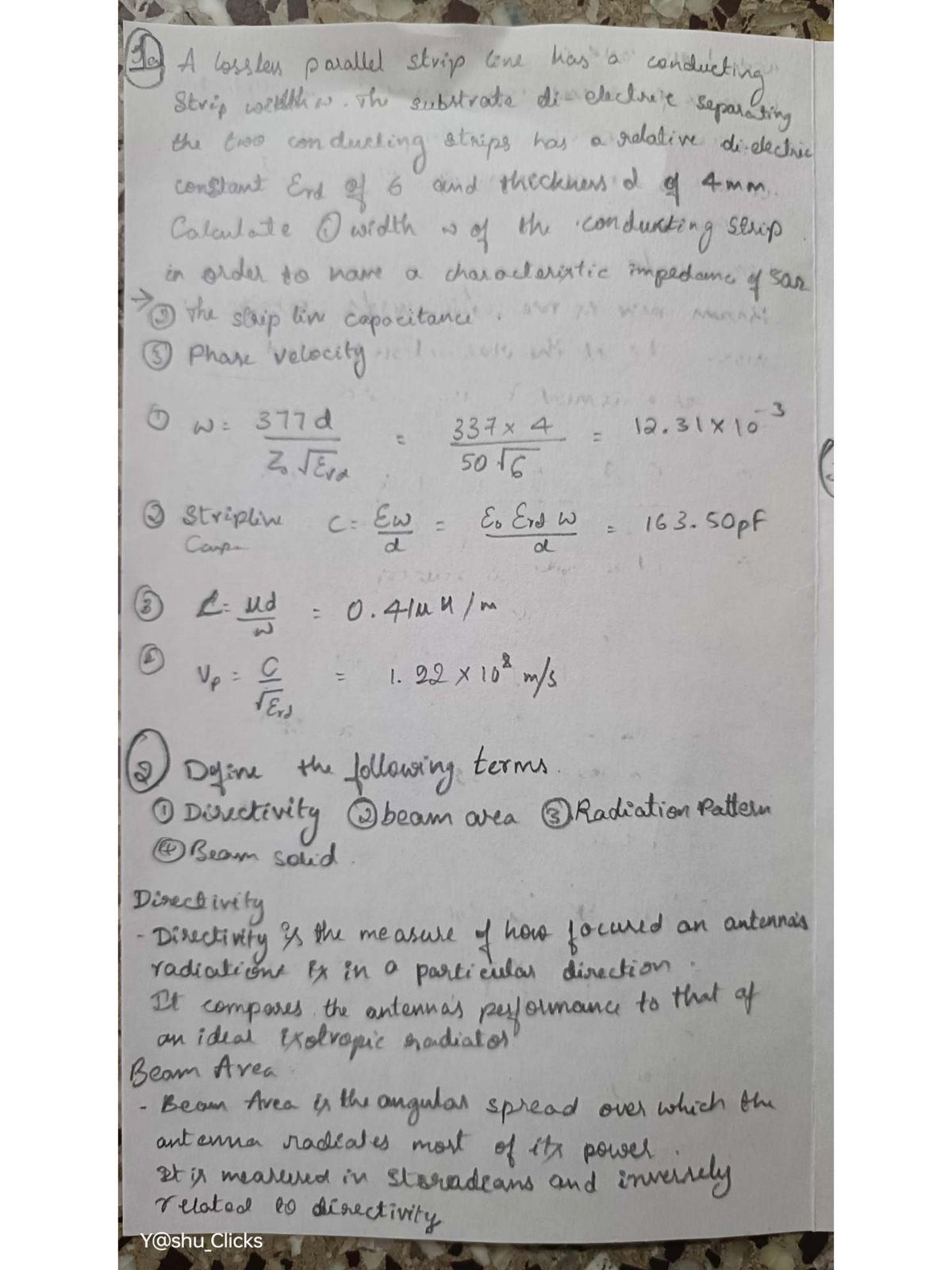 Antenna Impedance Assignment (ENG 5A): Analysis of Stripline ...