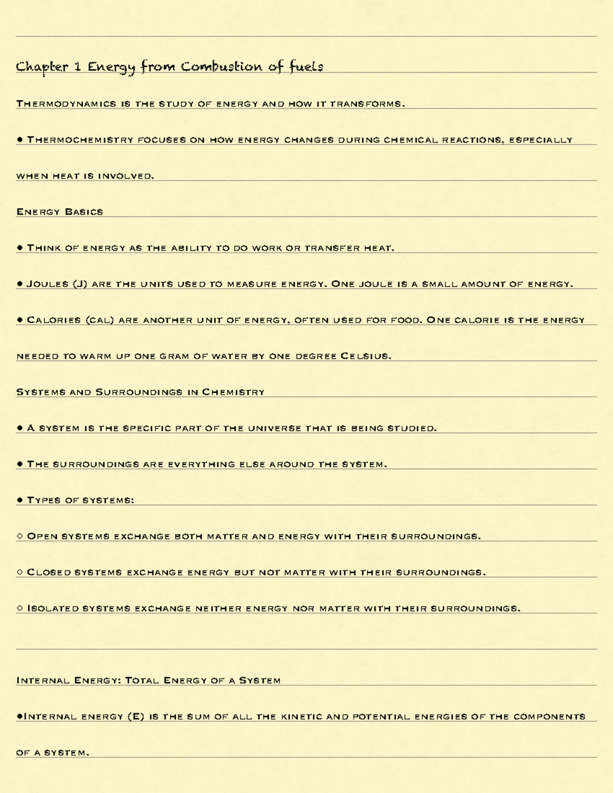 CET (Lecture) - Comprehensive Notes on Thermodynamics & Energy - Studocu