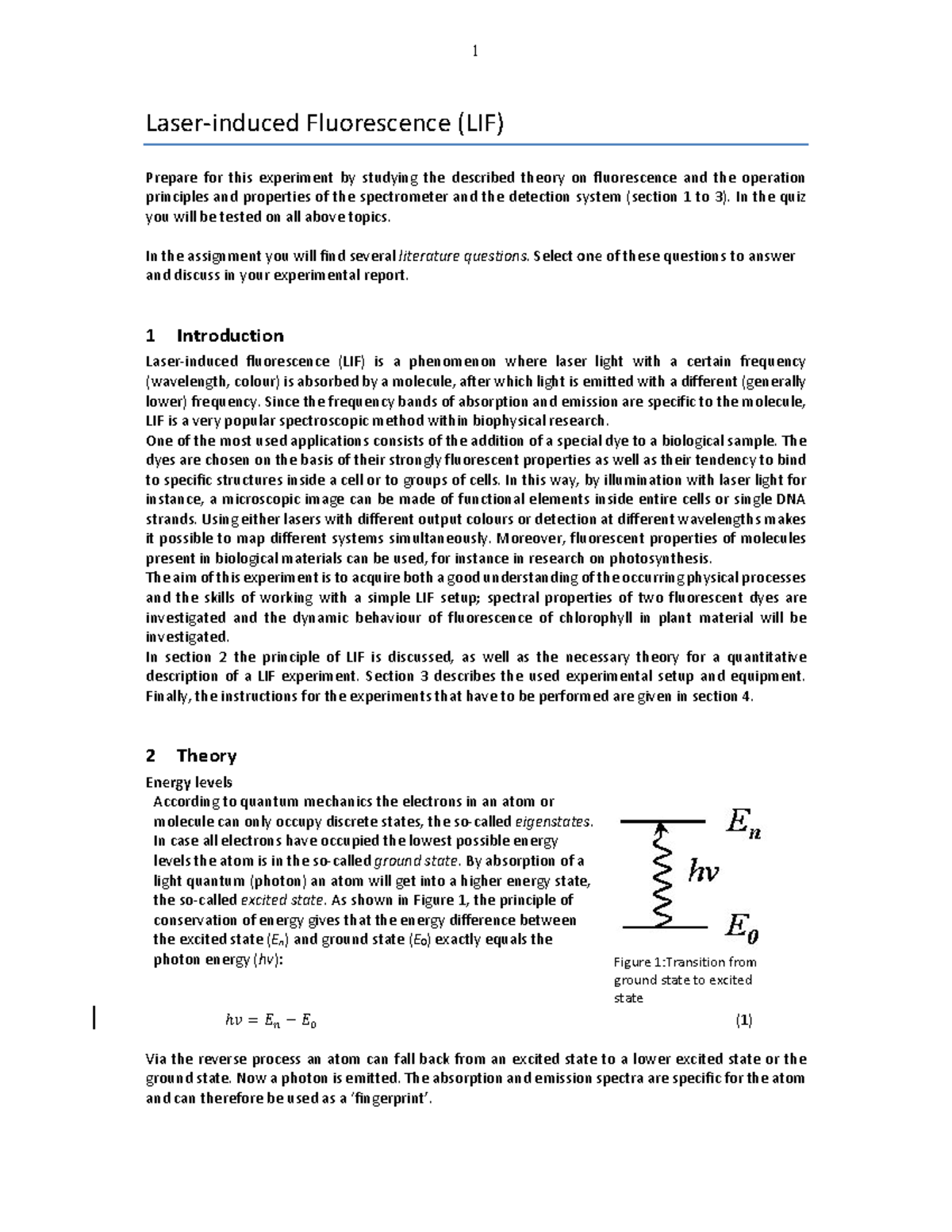 Laser induced fluorescence Assignment Reduced - Laser‐induced ...