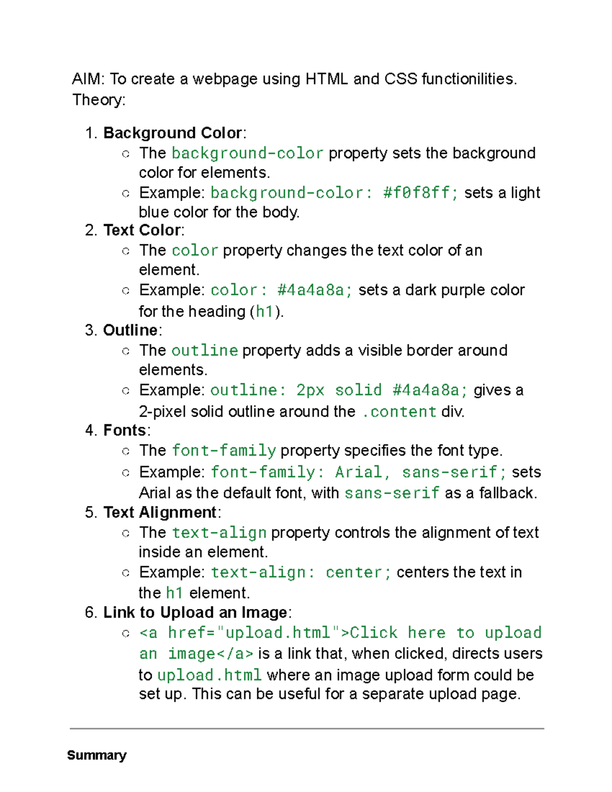 Html css Experiment No. 2 - AIM: To create a webpage using HTML and CSS ...