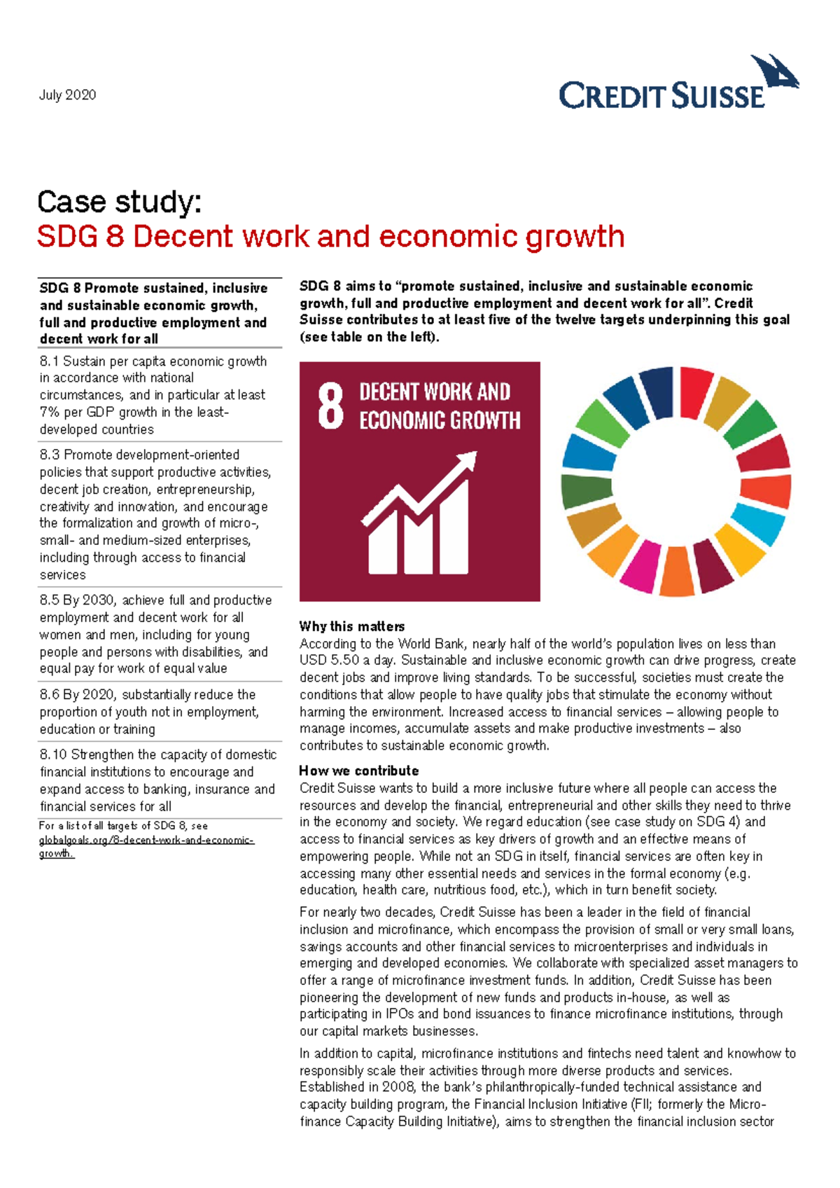 Case Study: SDG 8 - Promoting Decent Work & Economic Growth - Studocu