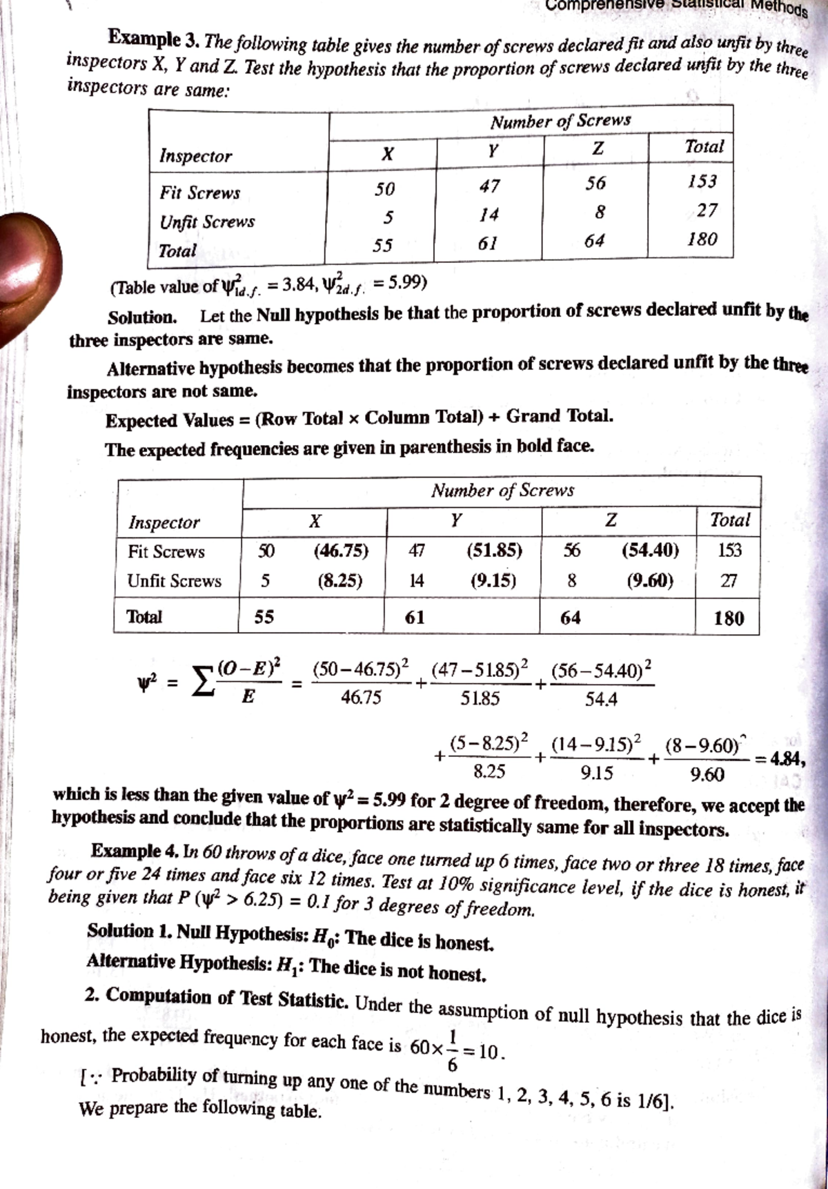 Chi-Square Test Practice Material - MCA Semester 3 Resources - Studocu