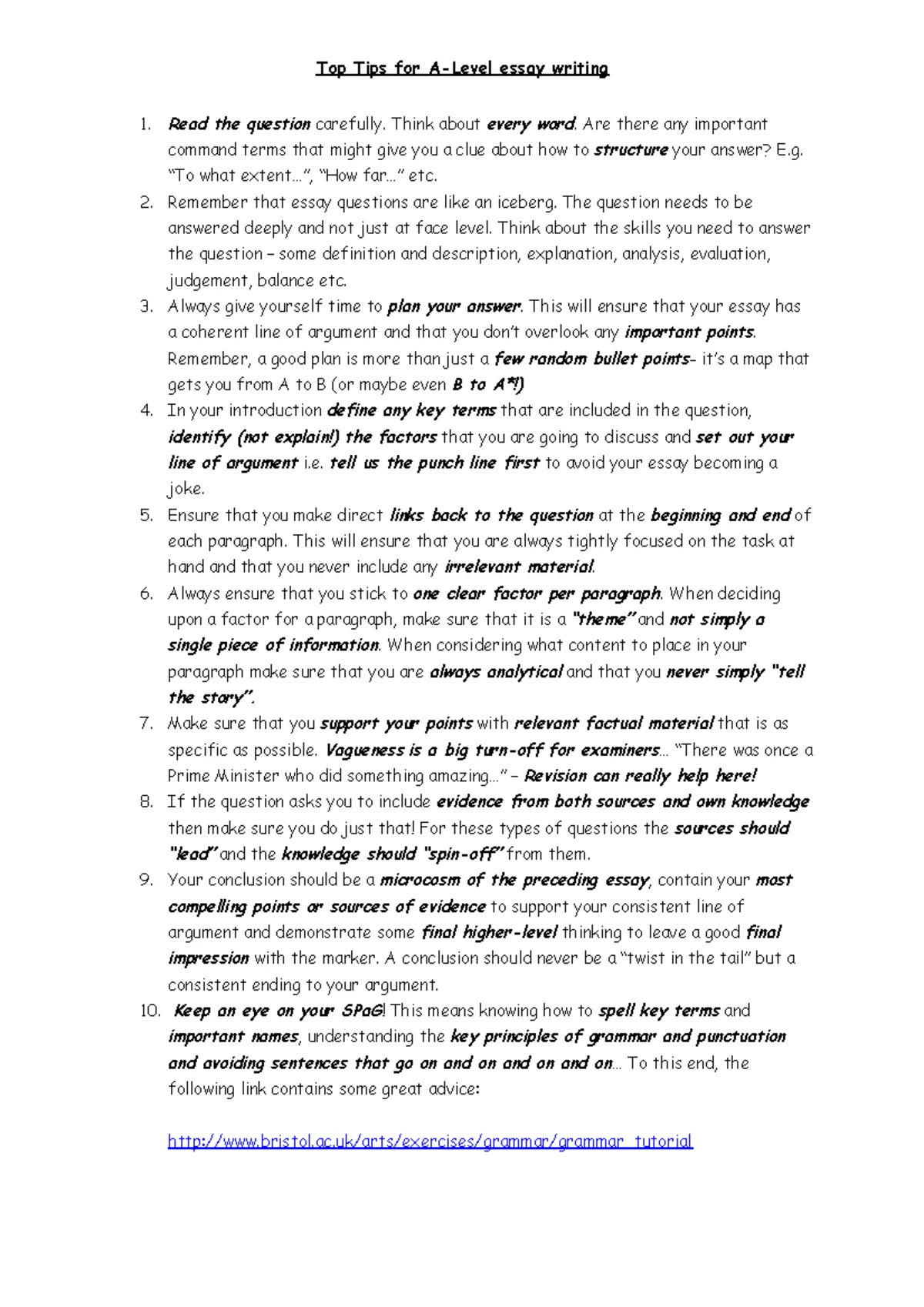 A-Level Essay Writing Tips: Essential Strategies for Success - Studocu