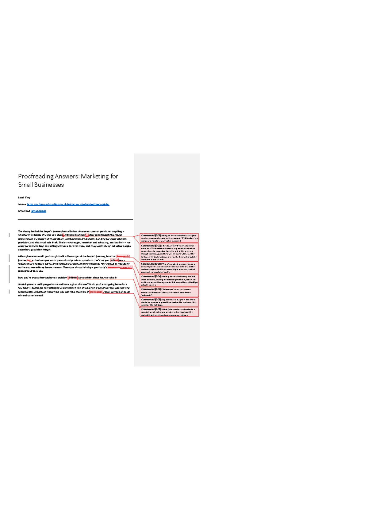 Proofreading Guide: Marketing Insights for Small Businesses - Studocu
