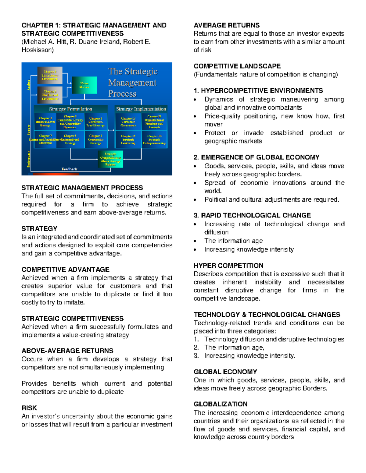 Strategic Management Chapter 1 Strategic Management And Strategic