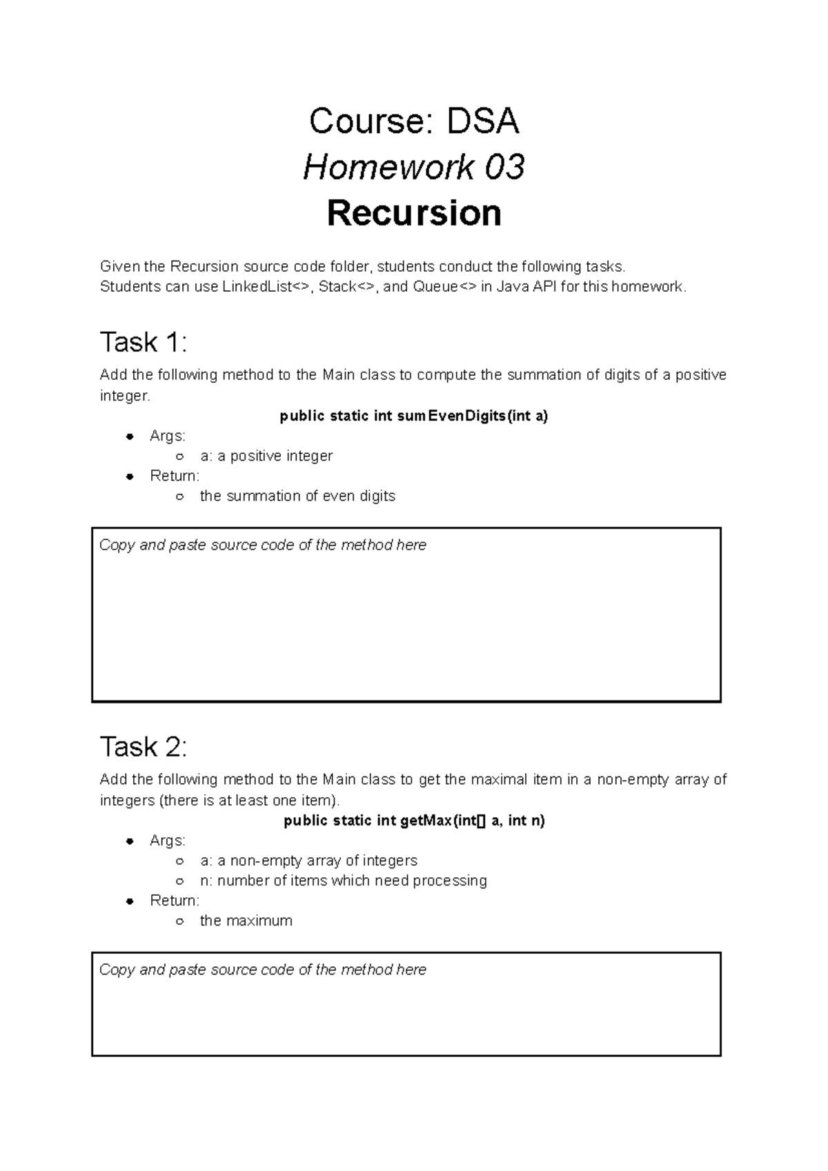 HW03-Recursion - HW03-Recursion - Course: DSA Homework 03 Recursion ...
