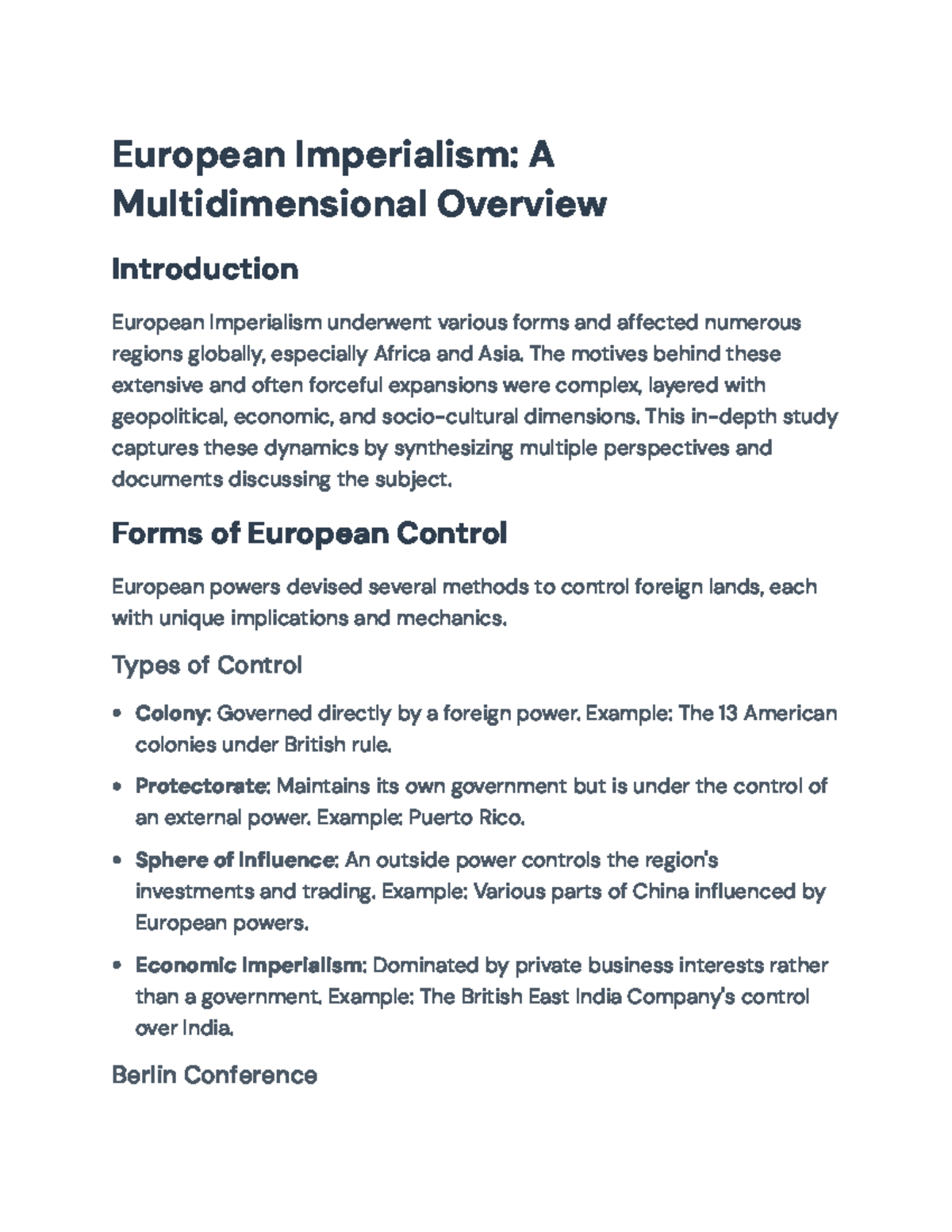 European Imperialism: Dynamics, Impacts, and Indigenous Resistance ...