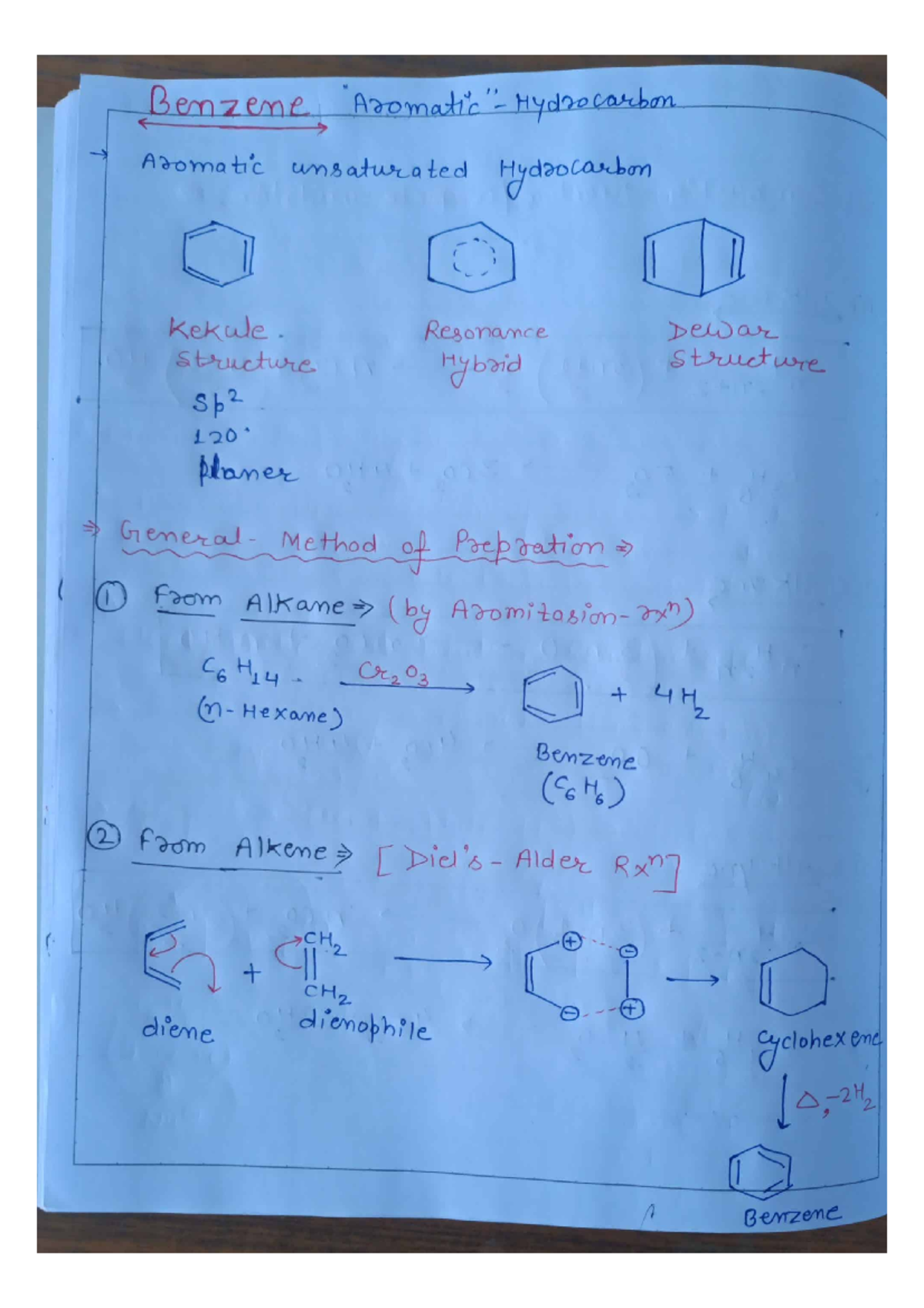 Benzene - Resonance Dewar structure Hybrid structure Sp2 120 planer ...