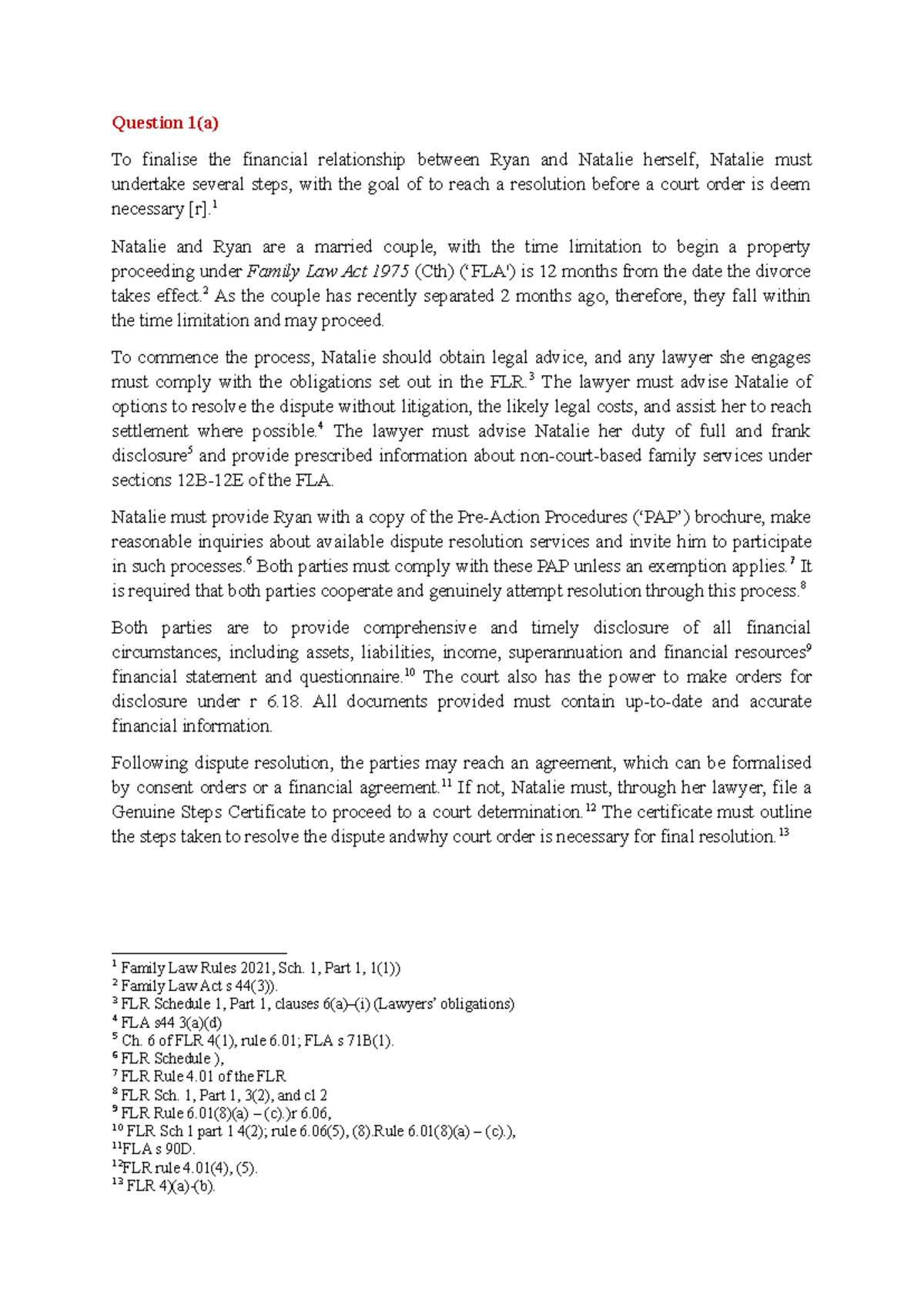 LLB243 Family Law Sem 2 2025 Deferred Exam Analysis and Submission ...