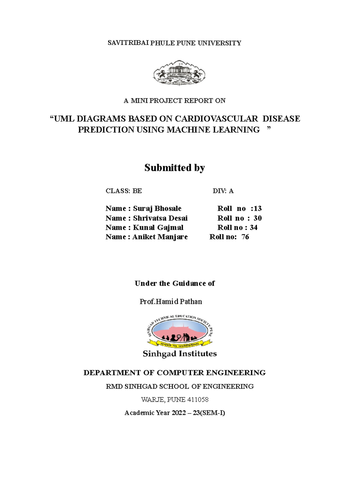 UML Diagrams for Cardiovascular Disease Prediction - OOMD Mini Project ...