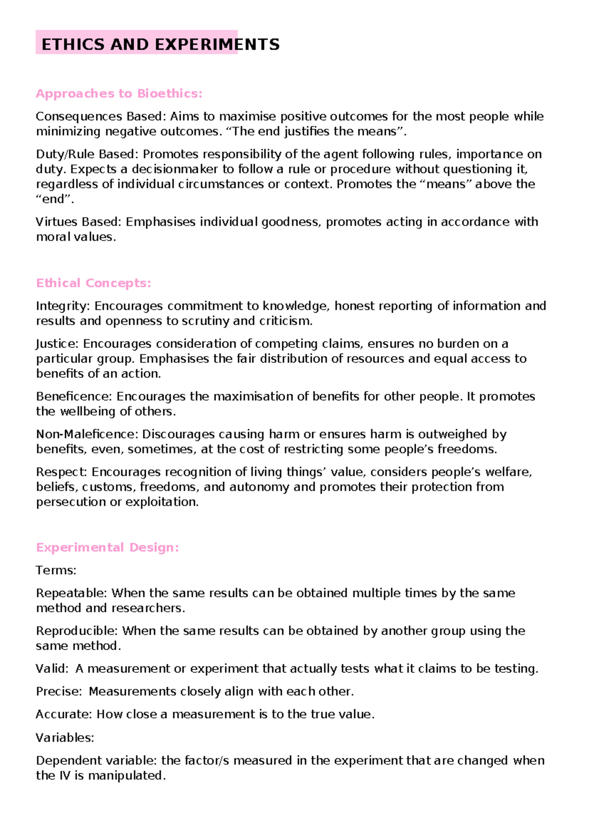 Chapter 1 - Ethics and Experiments - ETHICS AND EXPERIMENTS Approaches ...