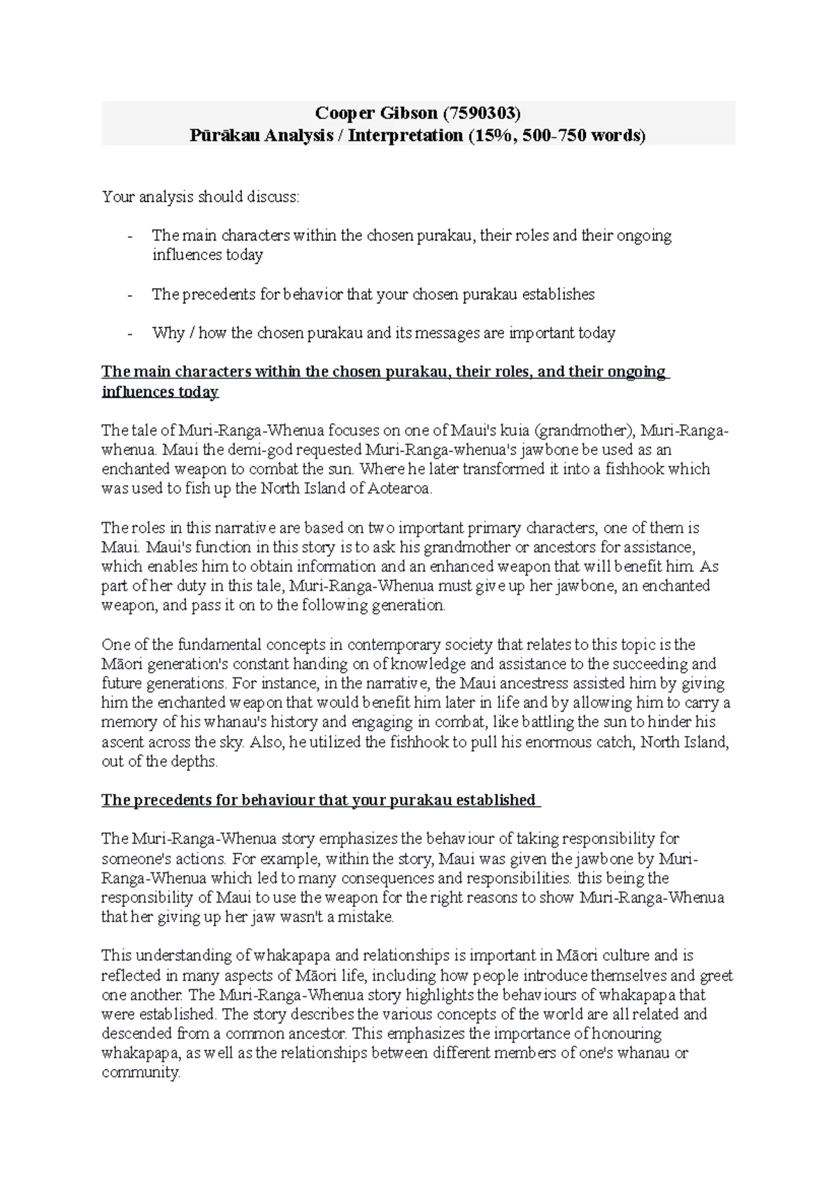 MAOR102 Te Wheke Health Model Essay: Insights and Applications - Studocu