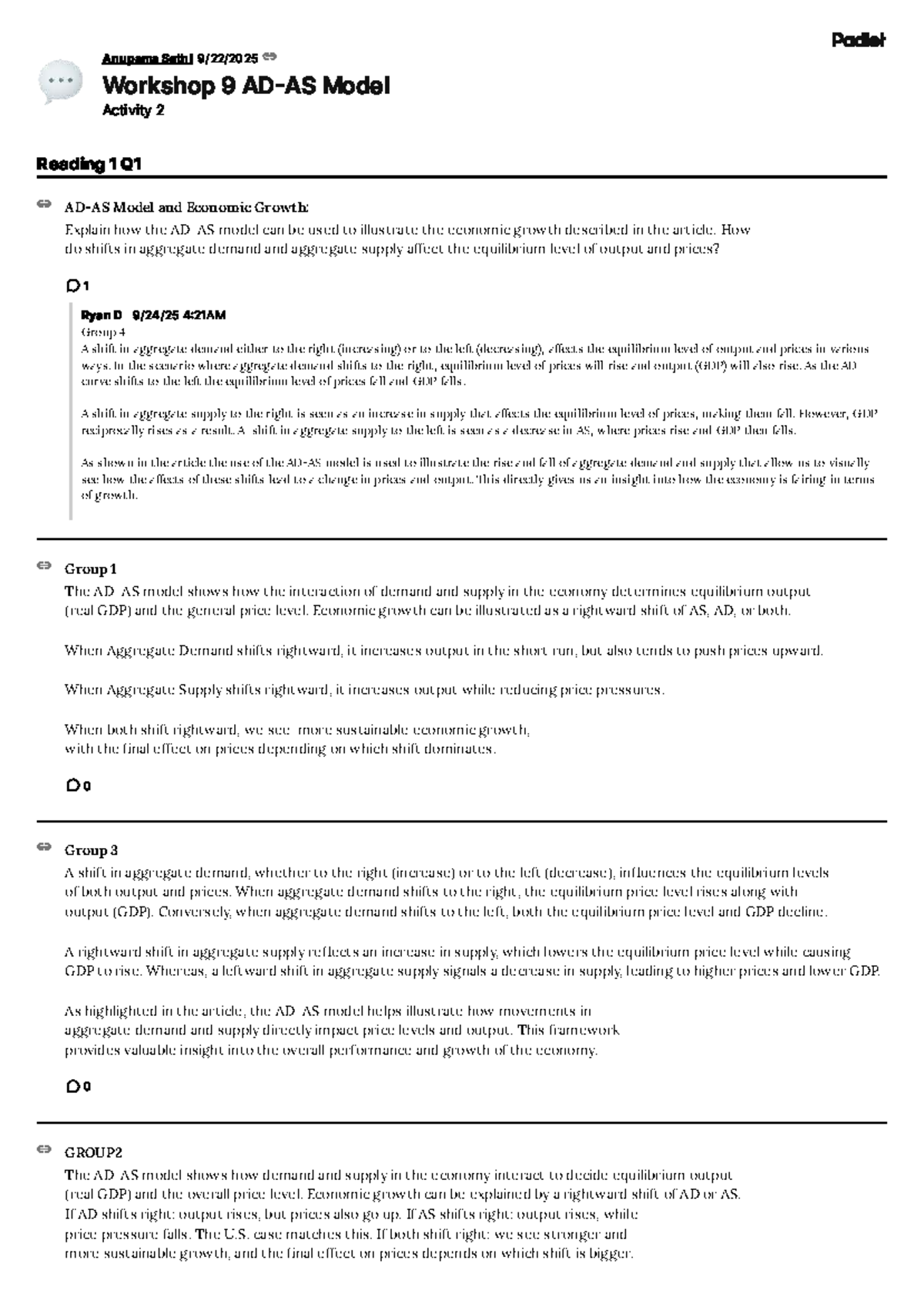 Wed 3pm Workshop 9 Activity 2: ADAS Model Analysis and Economic Growth - Studocu