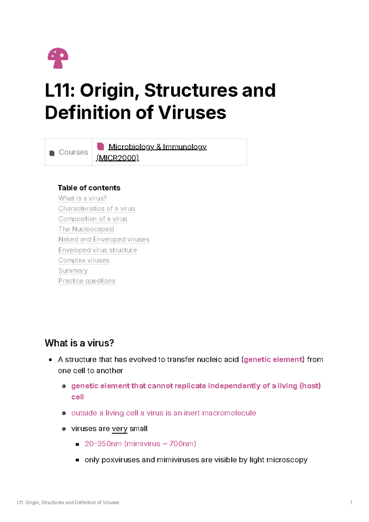Module 4 - Virology - L11 Origin, Structures and Definition of Viruses ...