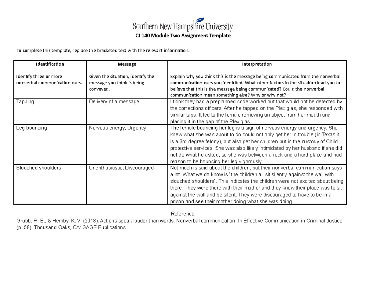 CJ 140 Module Two Assignment - Identification Identify three or more ...