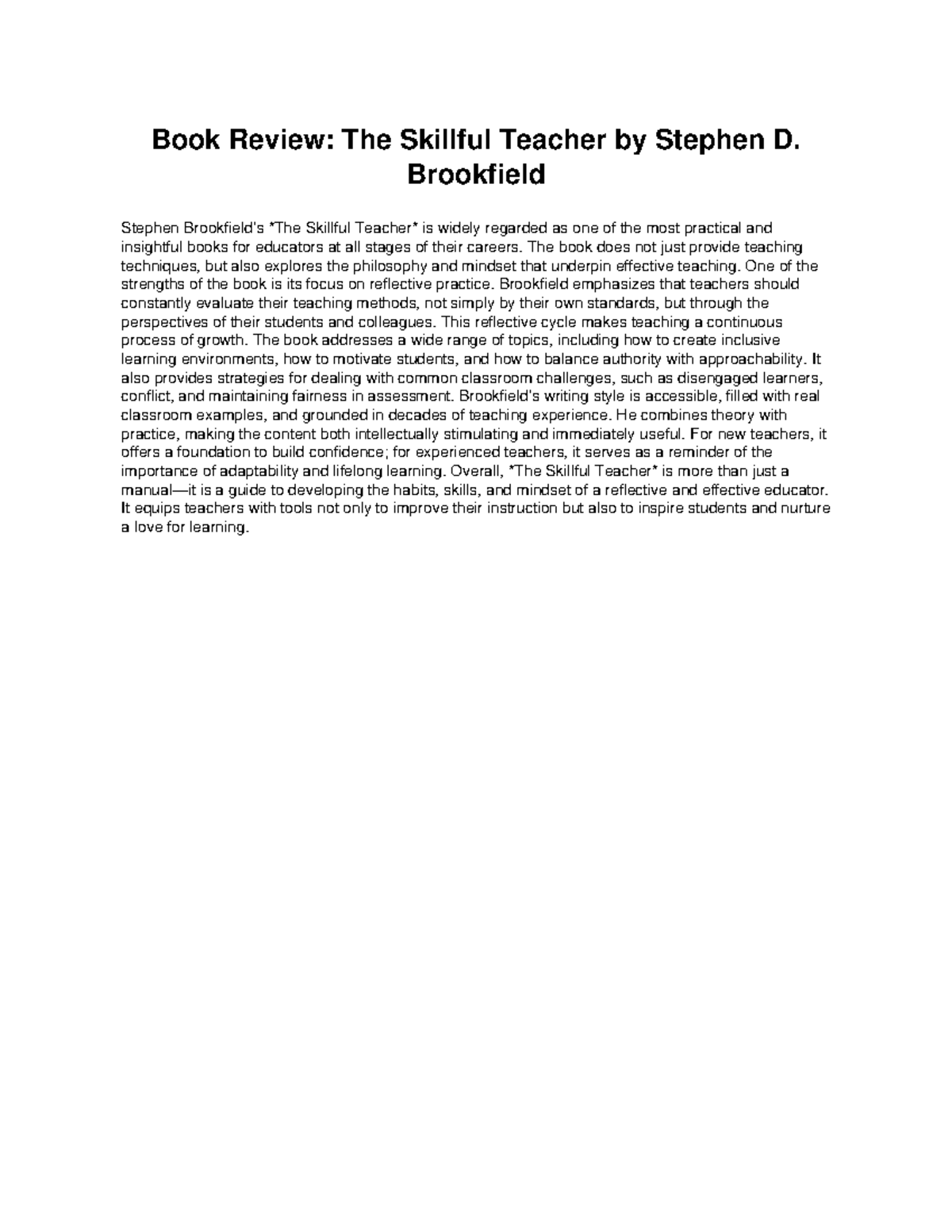 Book Review: The Skillful Teacher (EDU 101) - Insights for Educators ...