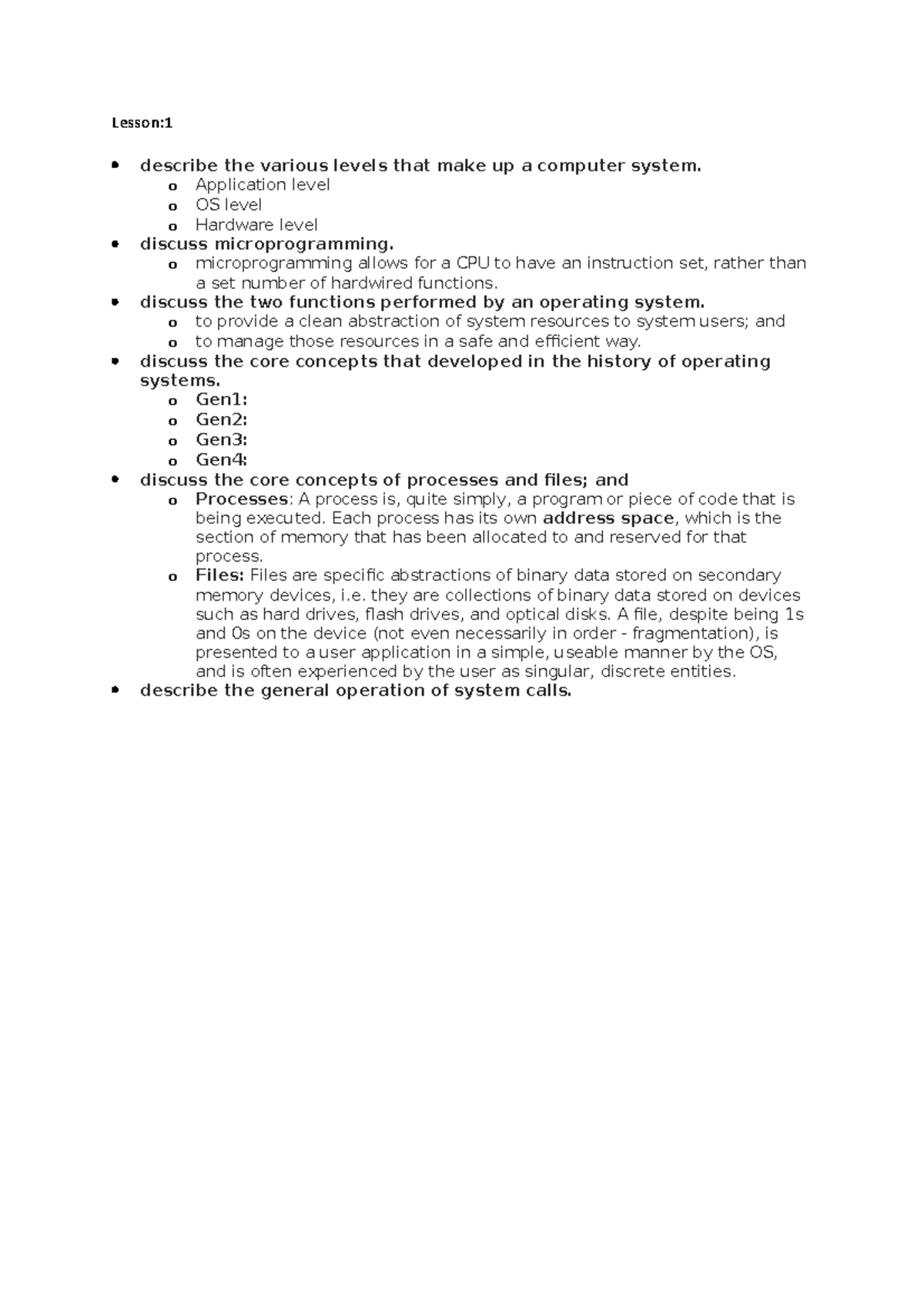 CMPG324 Operating Systems: Lessons from Chapters 1-5 - Studocu