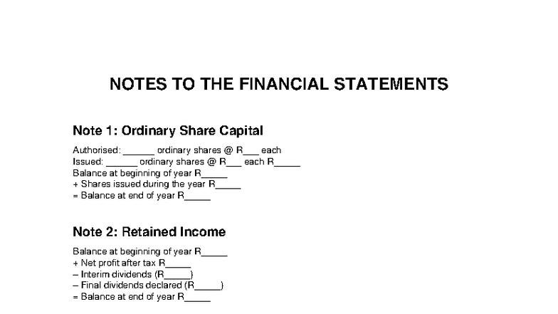 ACCT 101: Financial Statements Notes and Analysis - Studocu