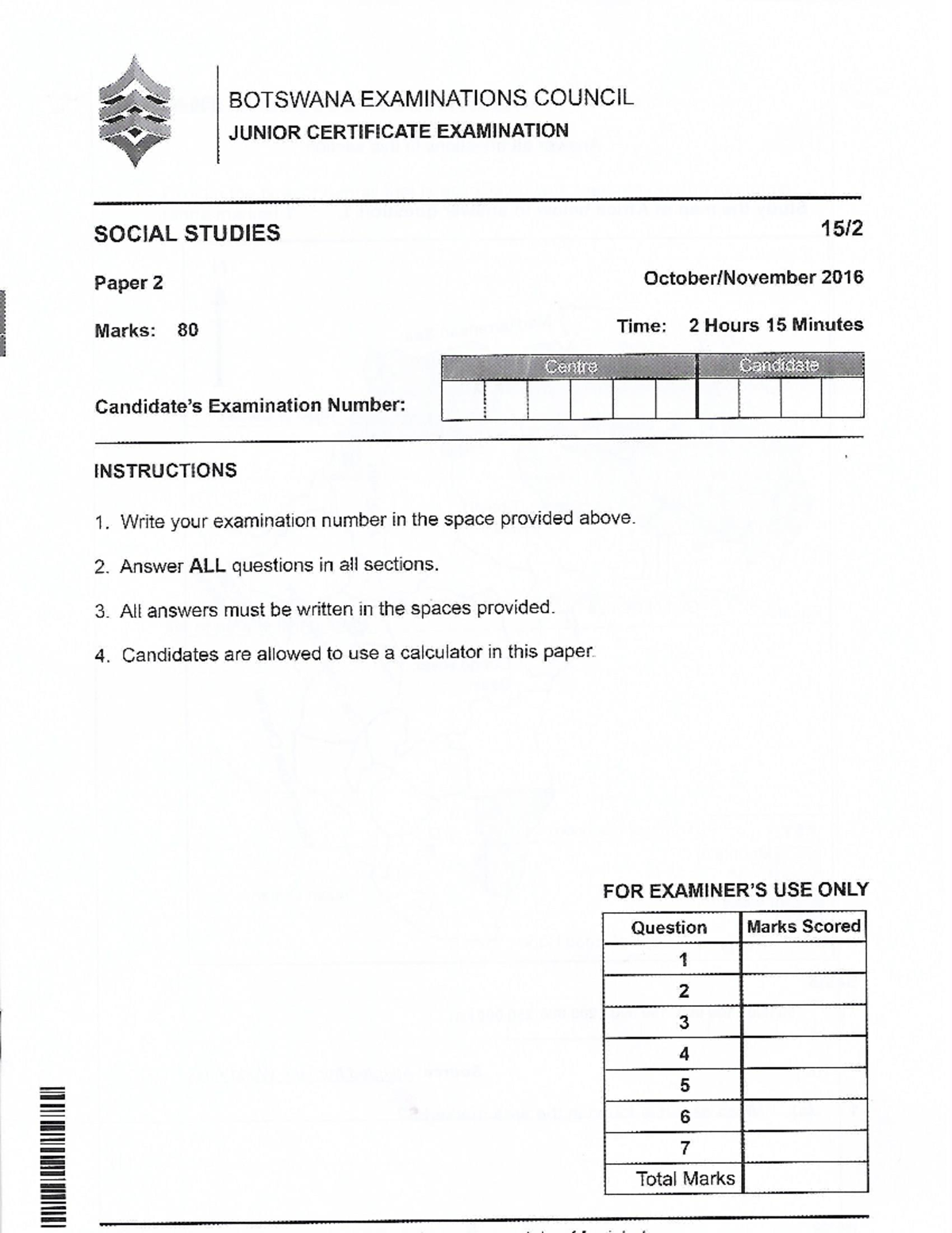 Social Studies Exam 2016 Paper 2 Analysis and Review - Studocu