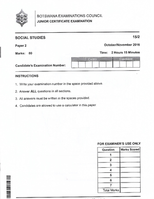 Social Studies Notes 2018 - KINGSTON NTSIMAKO FORM 2H KGALE HILL CJSS ...