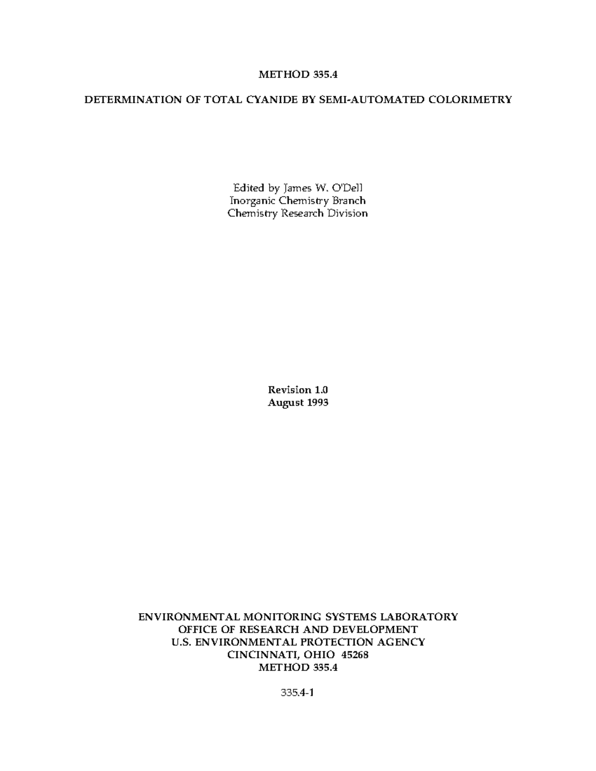 Epa-335.4 - Method for Total Cyanide Determination via Colorimetry ...