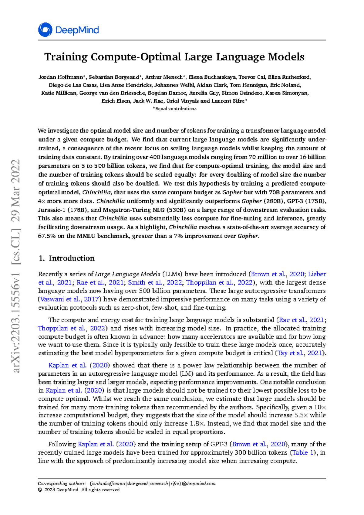 Training Compute-Optimal Large Language Models (LLM) Analysis - Studocu