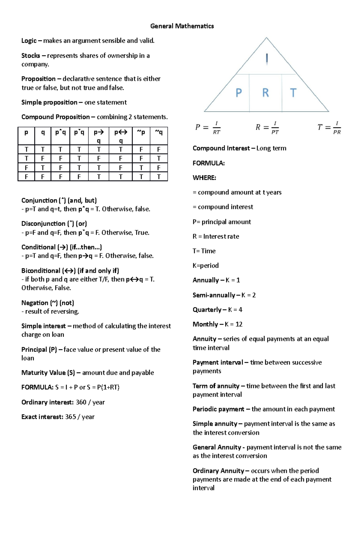 Logic and Business Math - General Mathematics Logic – makes an argument ...
