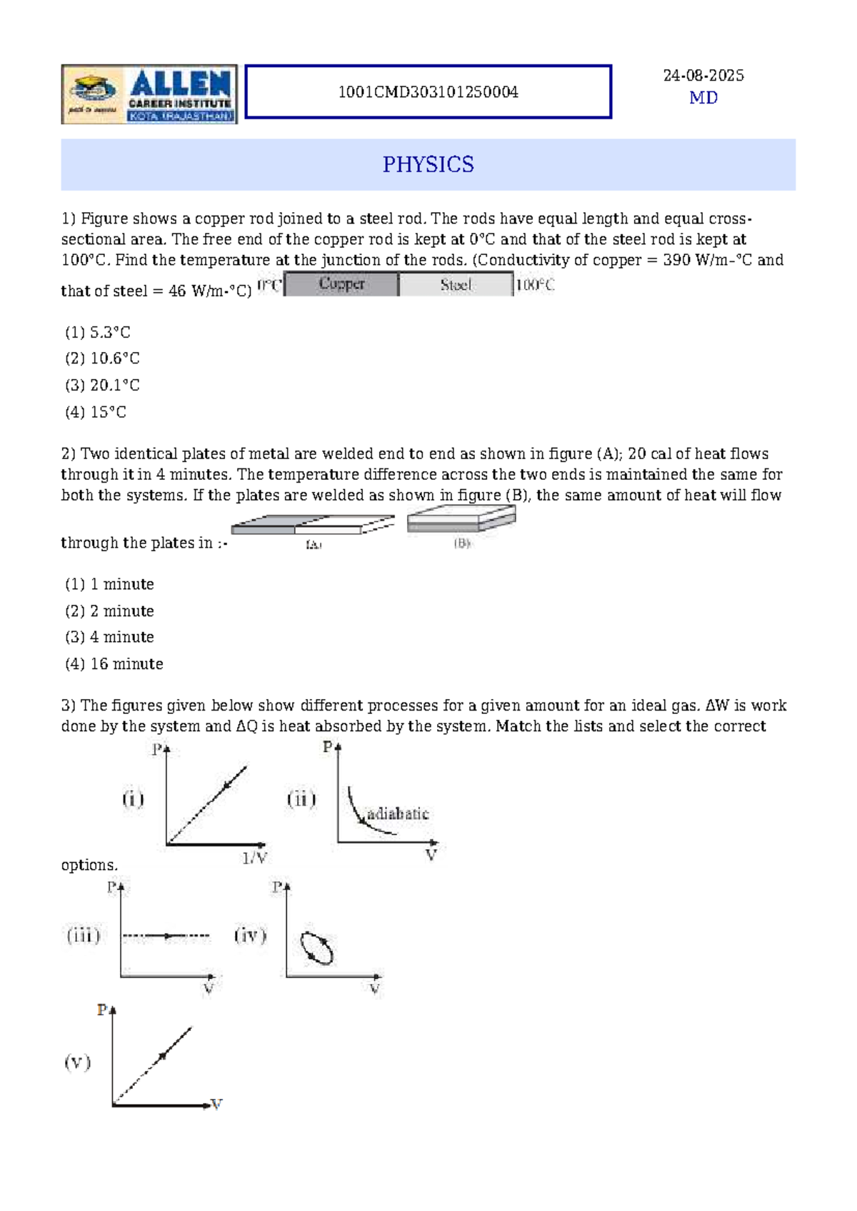 MD PHYSICS: Heat Transfer and Thermodynamics Concepts - Studocu
