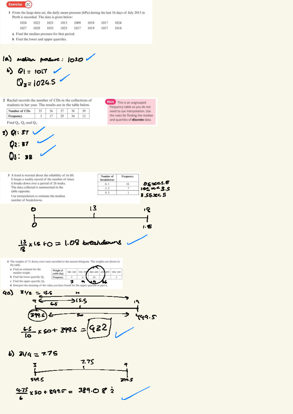 Statistics and Mechanics 1 Exercise 2C & 2D Solutions - Studocu