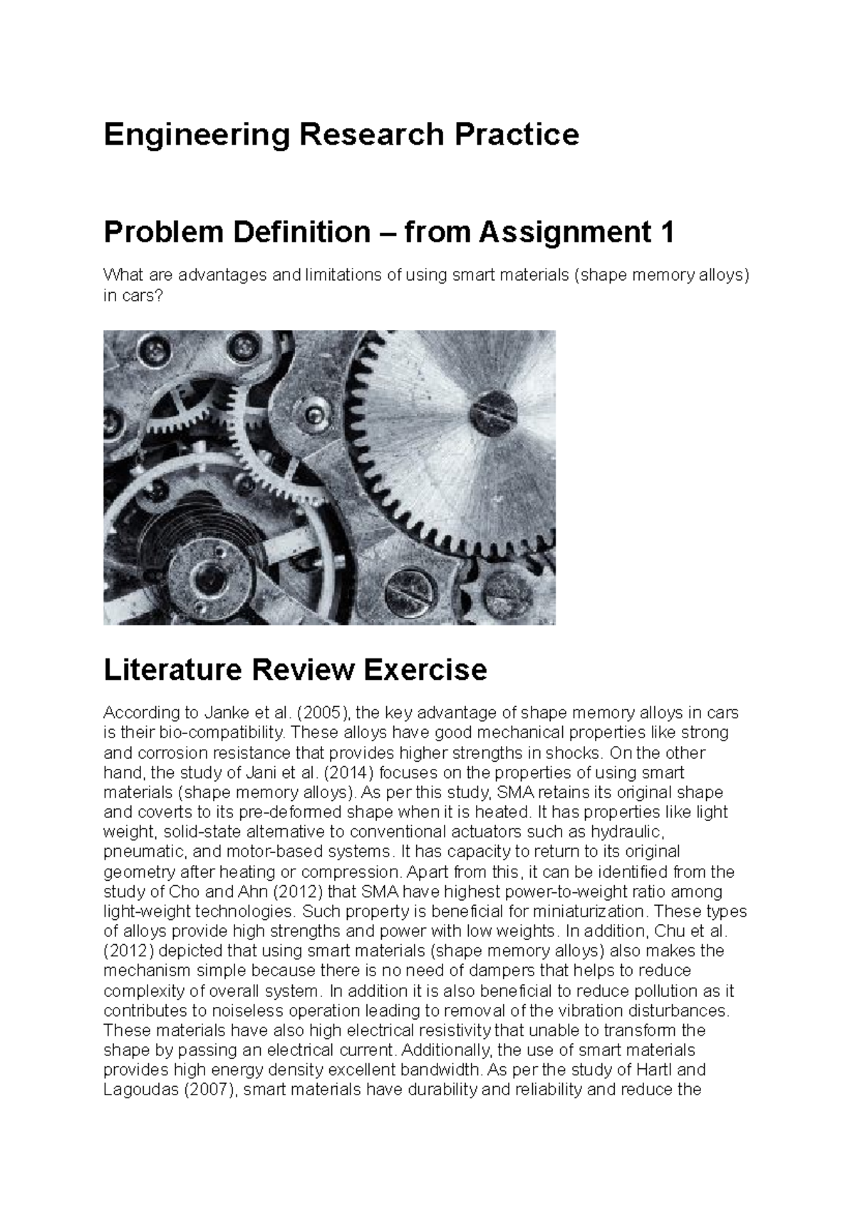 Engineering Research Practice Assignment Sample - Engineering Research Practice Problem ...