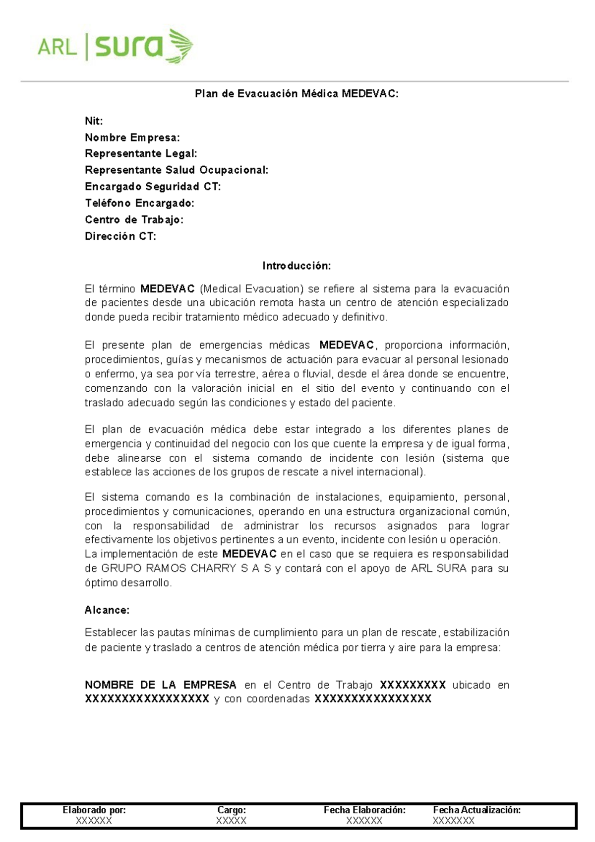 Plan de Evacuación Médica MEDEVAC - SURA: Procedimientos y Protocolos ...