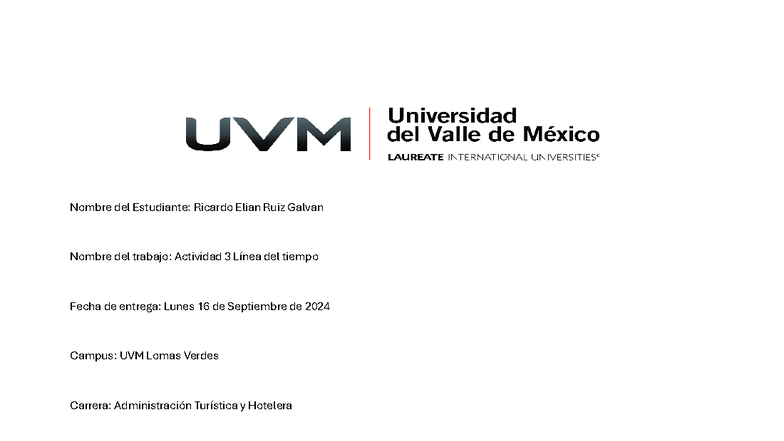 A3 RERG - Línea del Tiempo de la UVM: Historia y Evolución - Studocu