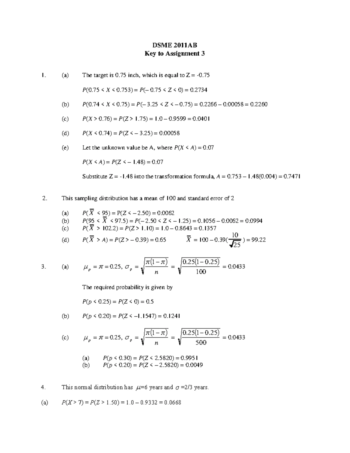 DOTE2011 Statistical Analysis for Business Decisions - Course Outline - Studocu