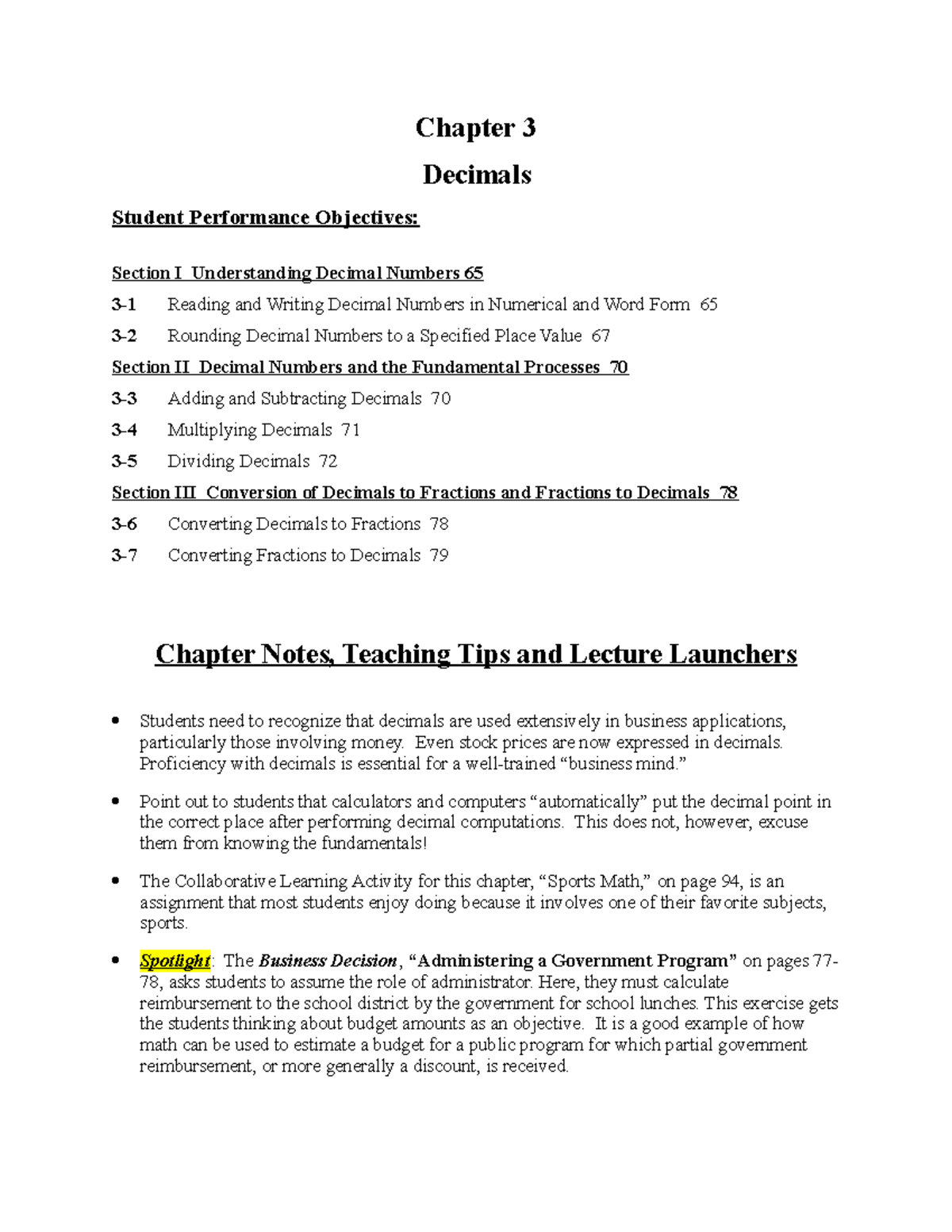 IM&AG-ch03-6e - Decimal Numbers Test Bank & Student Guide - Studocu
