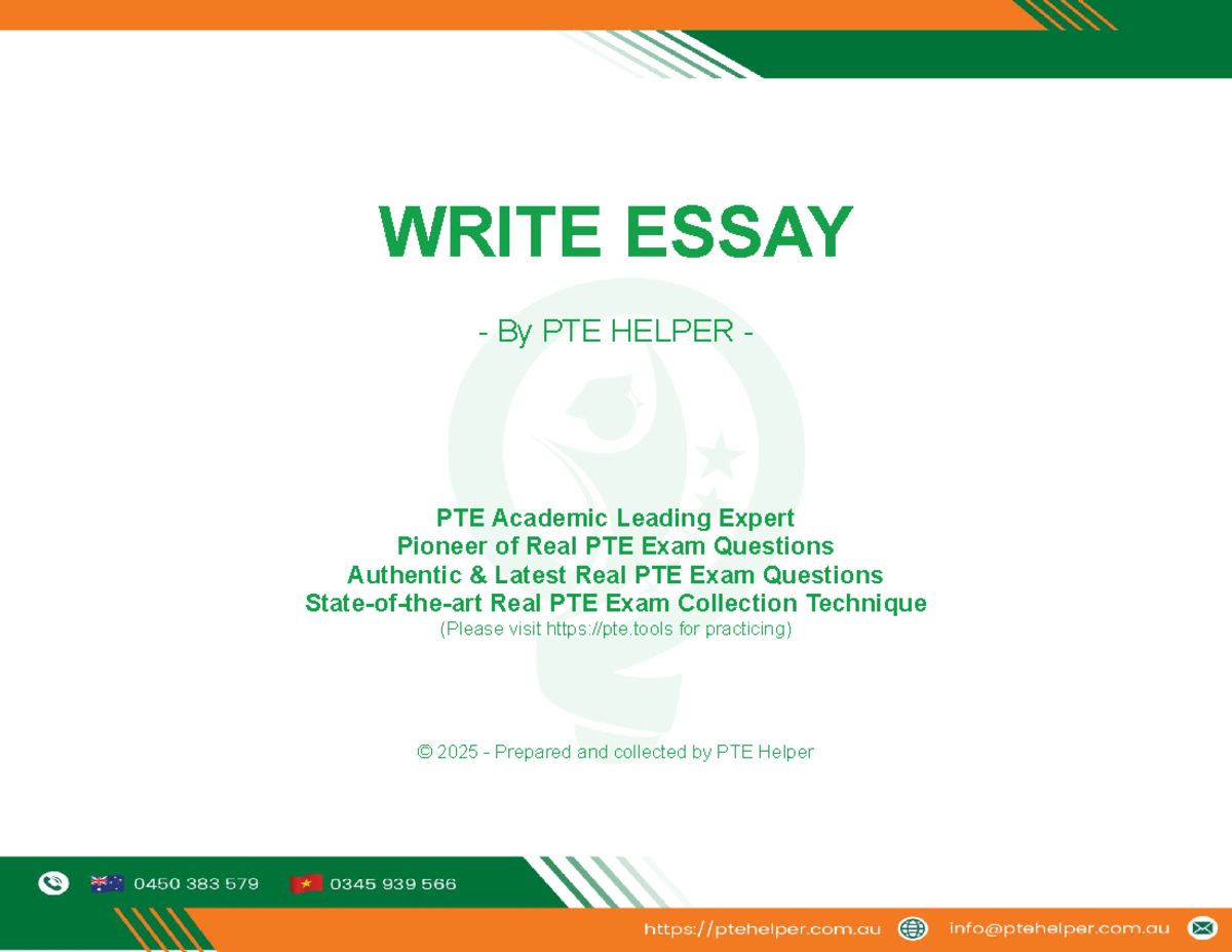 Dàn Ý Viết Bài Essay PTE Academic 2025: Chiến Lược và Kỹ Thuật - Studocu