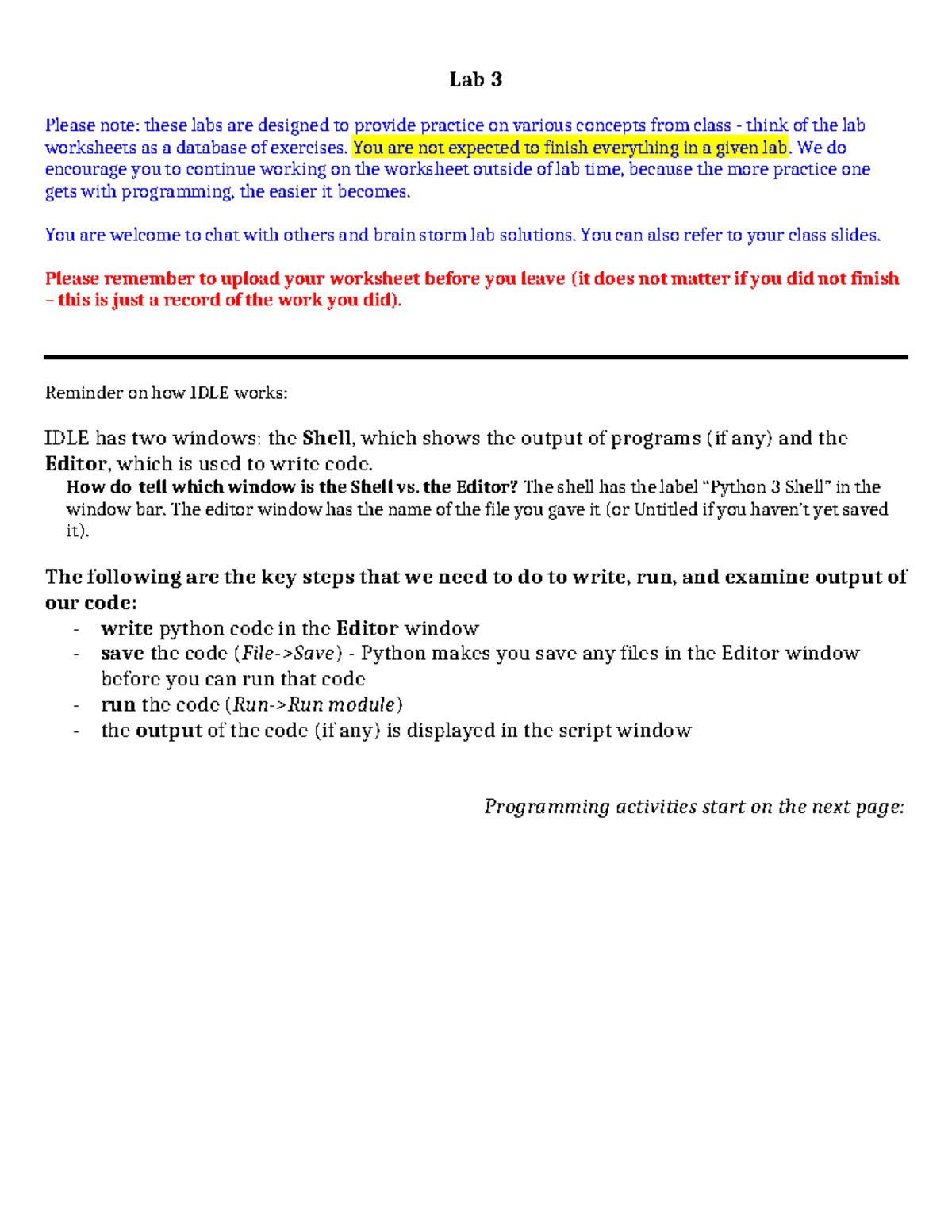 Lab 3 Fall 25 - Programming Concepts Tutorial - Studocu