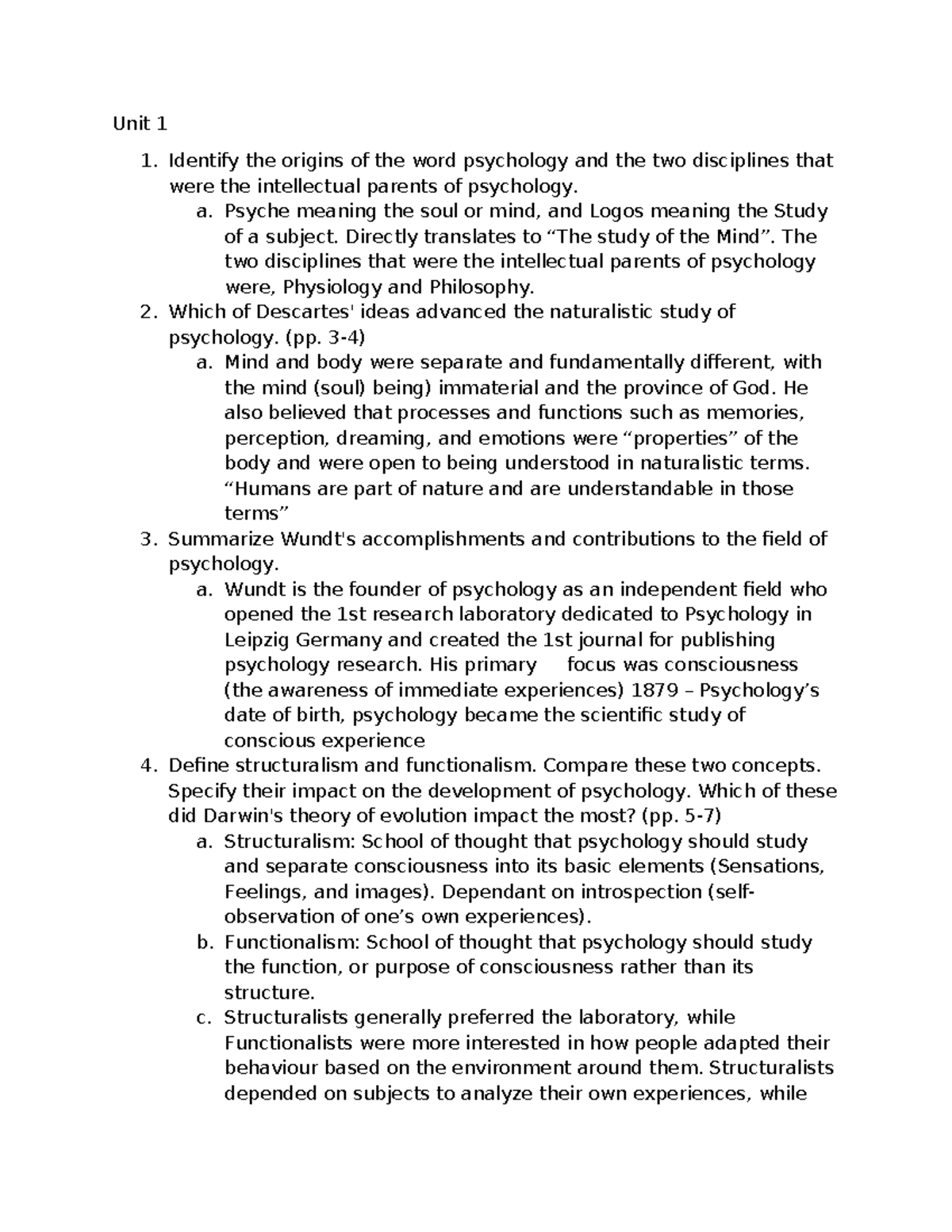 Final Exam Review for Course Code XYZ123: Essential Psychology Concepts ...