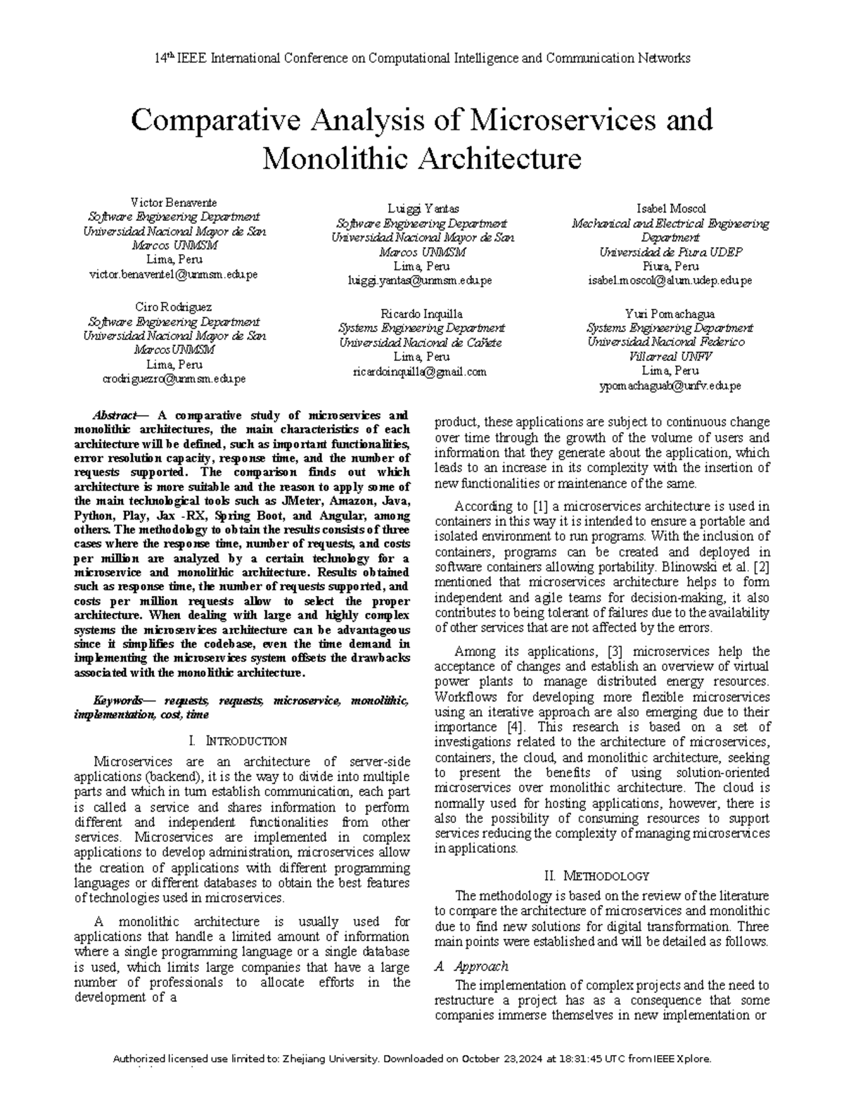 Comparative Study of Microservices vs Monolithic Architecture (CICN 2022) - Studocu