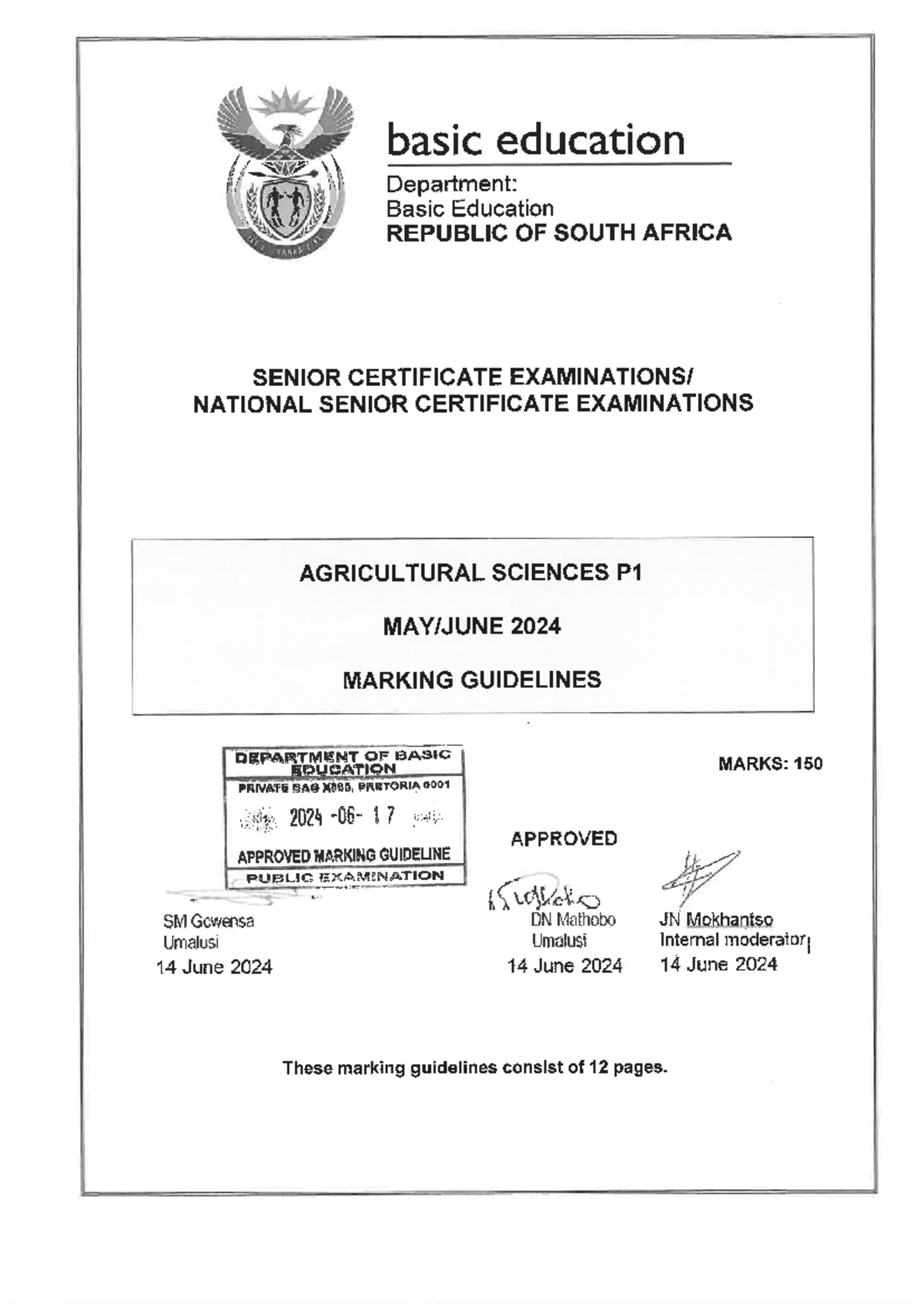 Agricultural Sciences P1 May June 2024 MG ENG - basic education ...